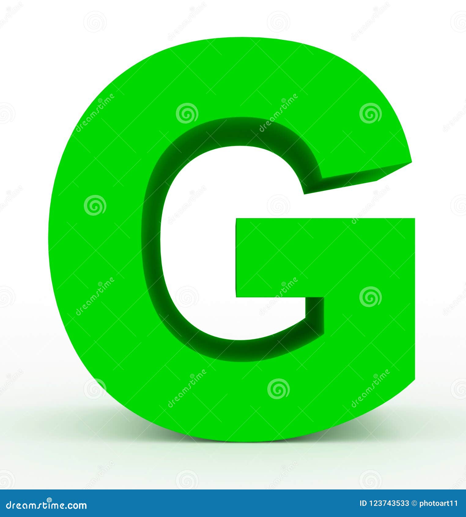 Verde De G 3d De La Letra Aislado En Blanco Stock de ilustración ...