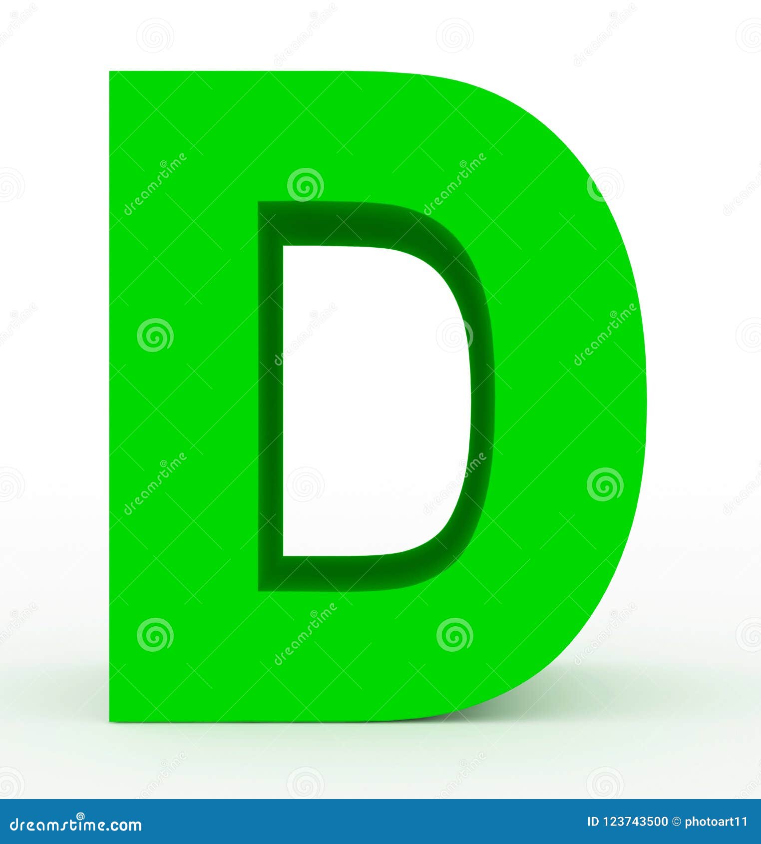 Verde De La Letra D 3d Aislado En Blanco Stock de ilustración ...