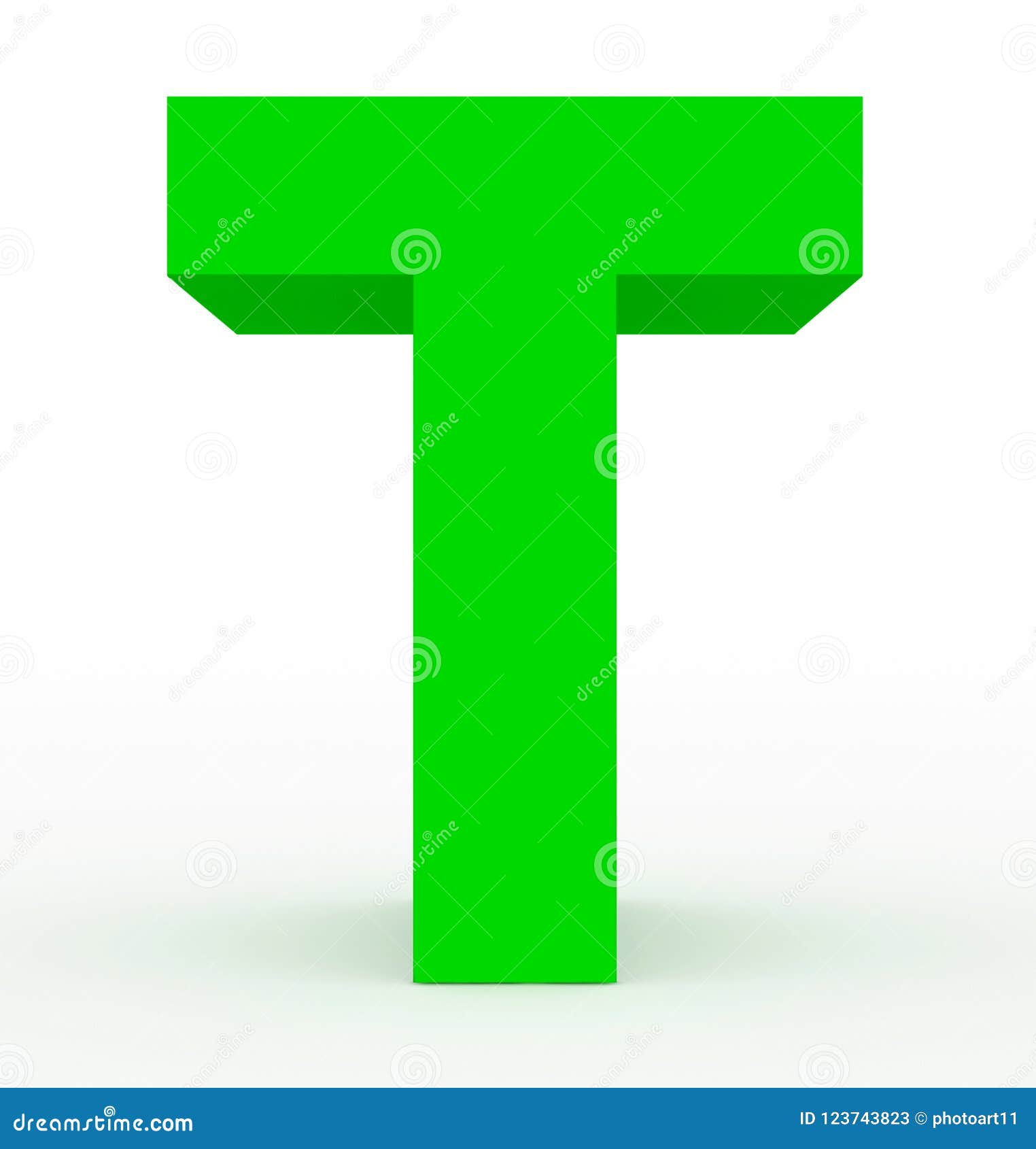 Verde De La Letra T 3d Aislado En Blanco Stock de ilustración ...