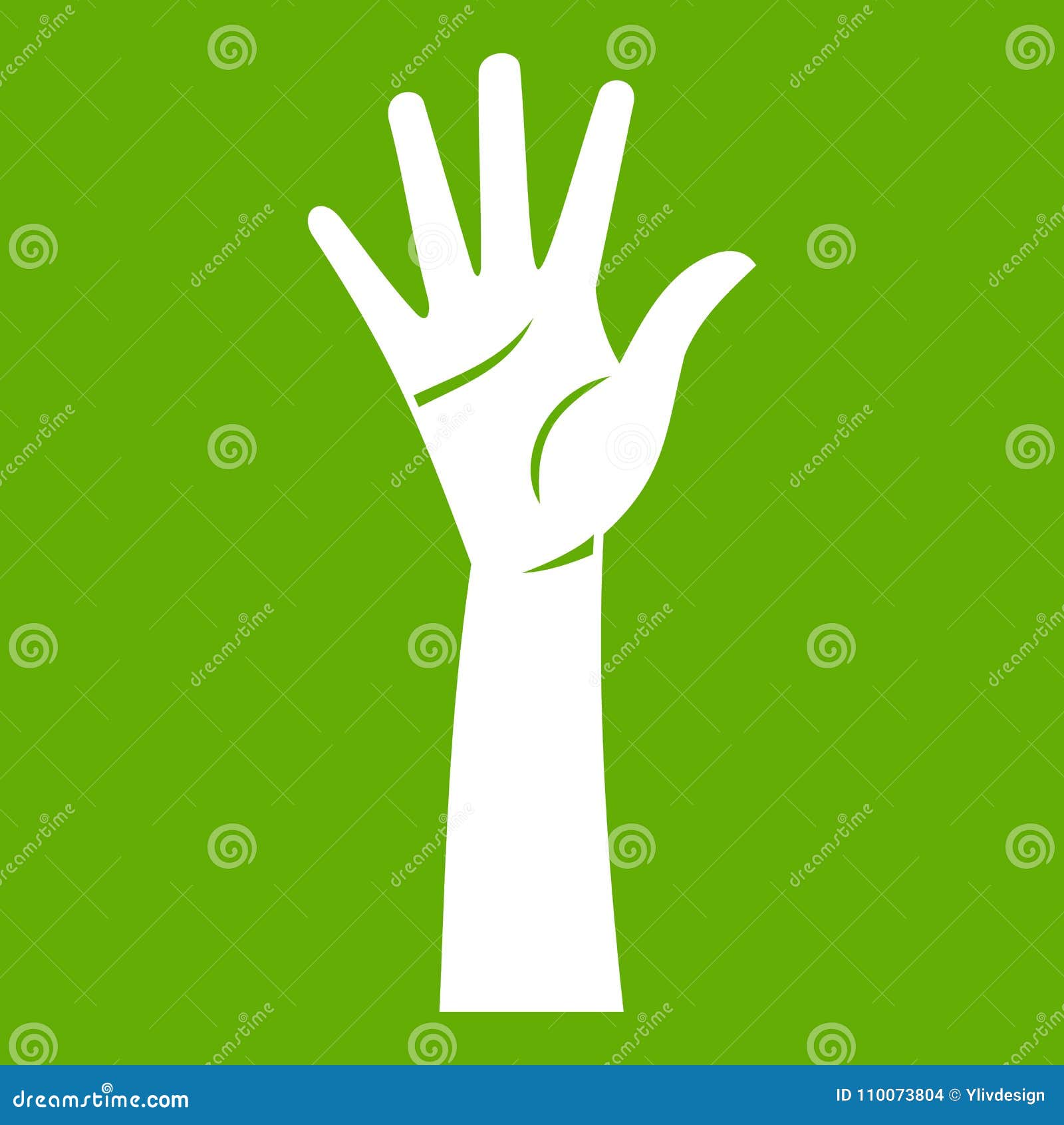 Verde del icono de la mano ilustración del vector. Ilustración de piel ...