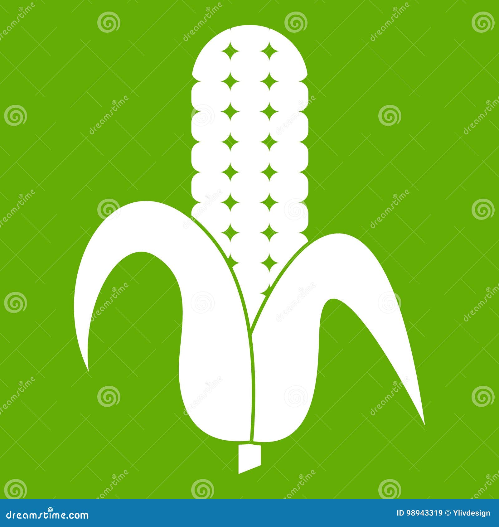 Verde Del Icono De La Mazorca De Maíz Ilustración del Vector ...