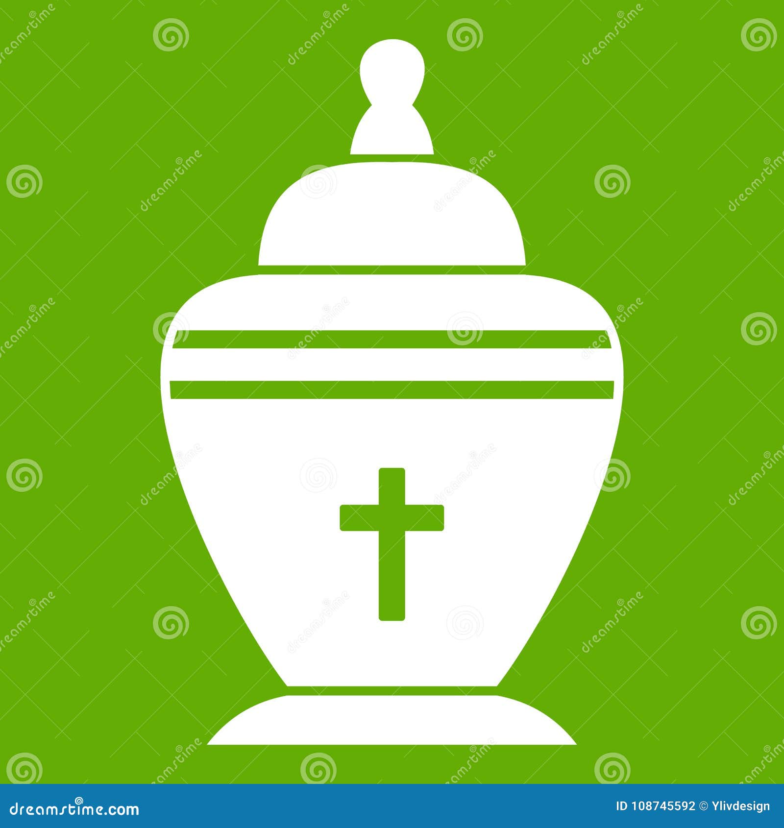 Verde del icono de la urna ilustración del vector. Ilustración de tapa ...