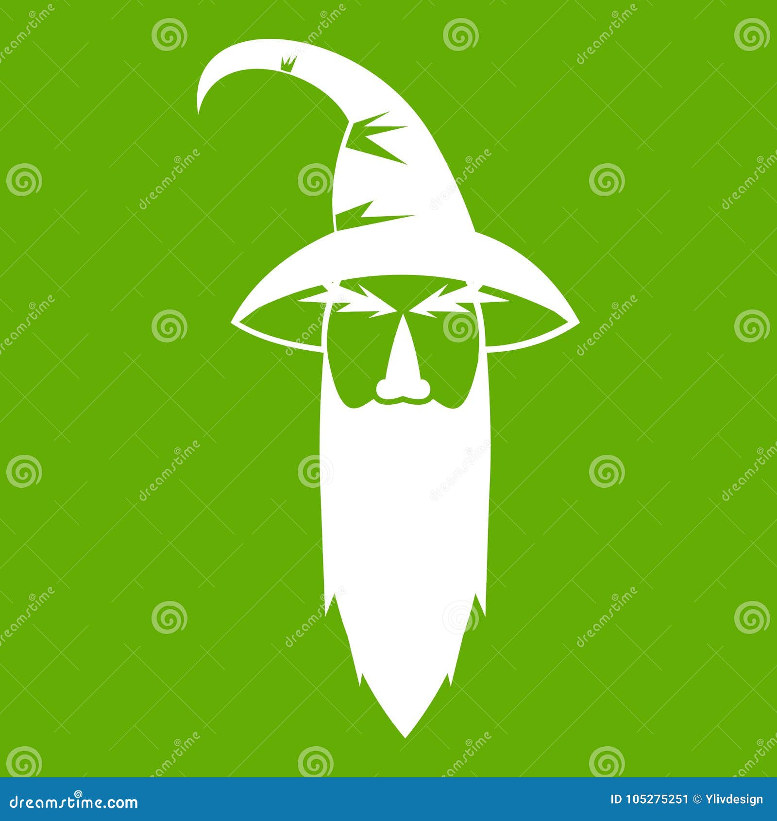 Verde del icono del mago ilustración del vector. Ilustración de hombre ...