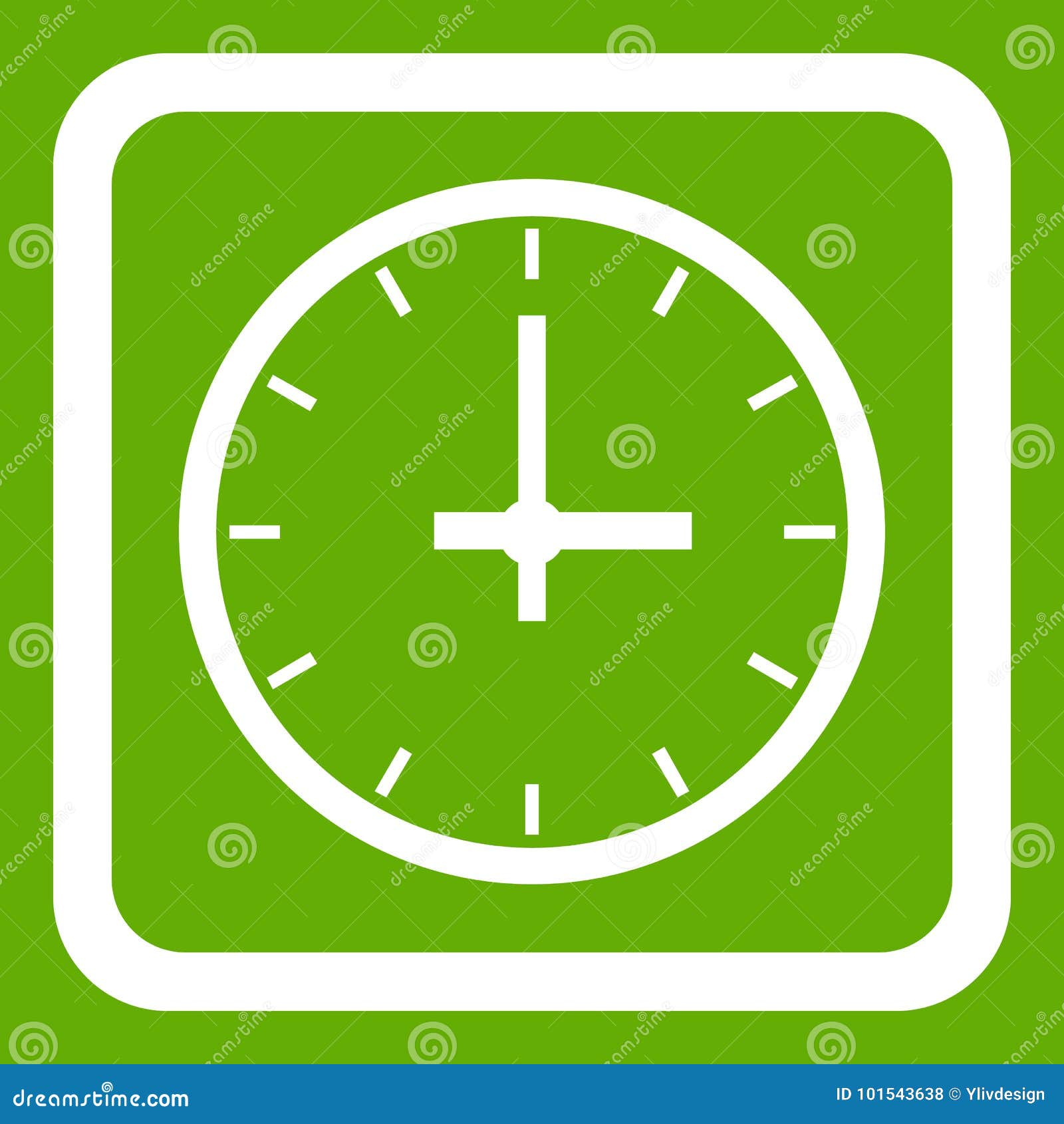 Verde del icono del reloj ilustración del vector. Ilustración de forma ...