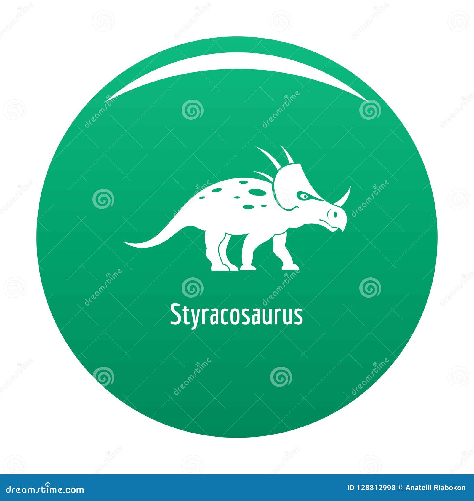 Verde Del Icono Del Styracosaurus Stock de ilustración - Ilustración de poderoso, verde: 128812998