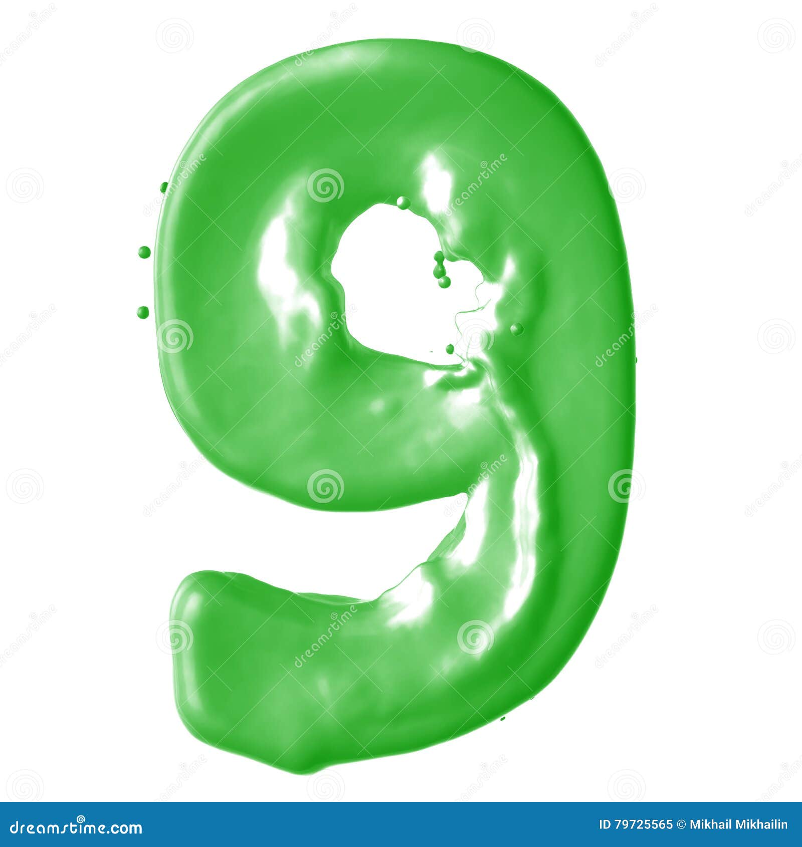 Verde Del Latte Di Numero 9 Immagine Stock - Immagine di luminoso ...