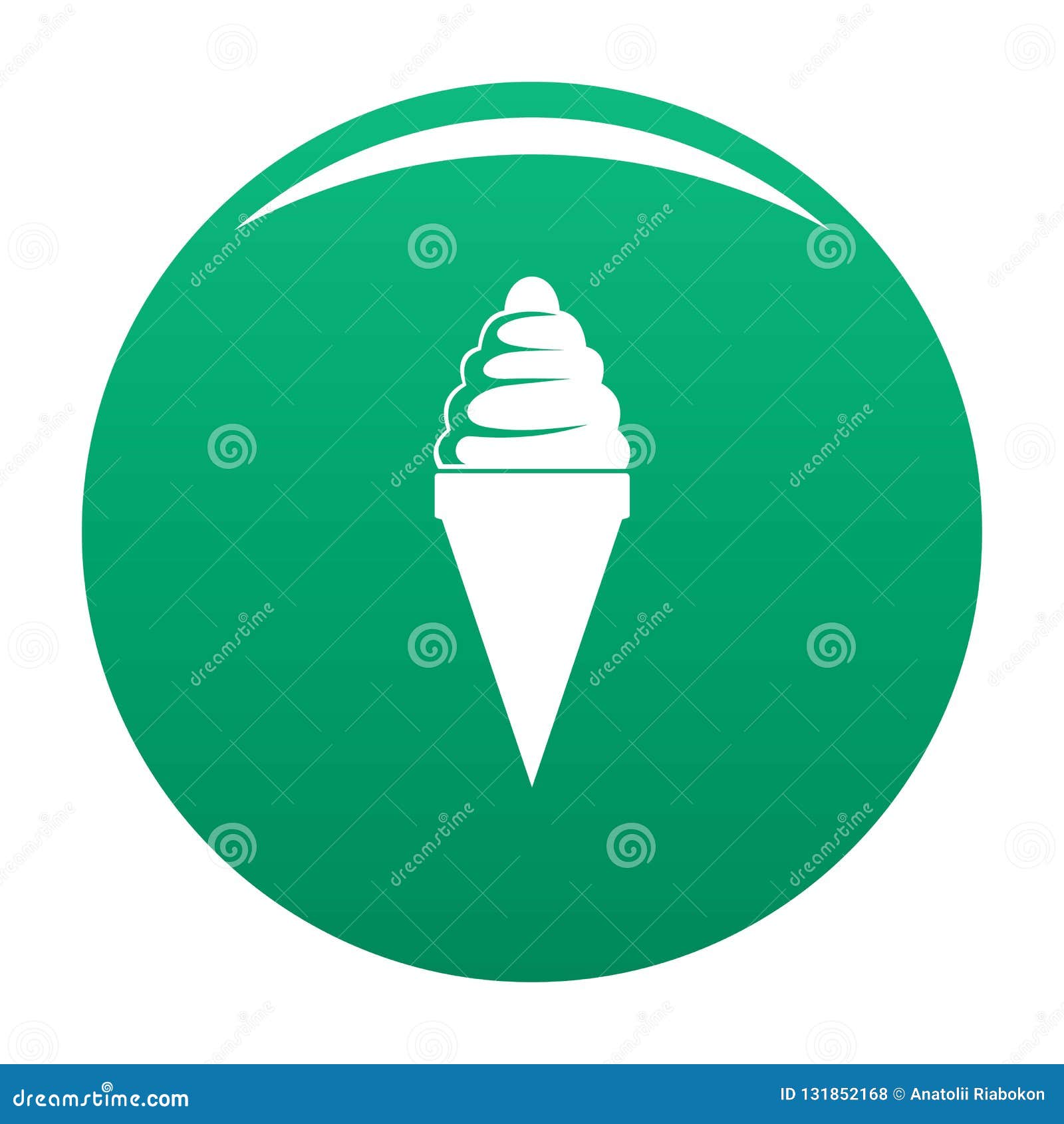 Verde Del Vector Del Icono Del Helado Ilustración del Vector ...