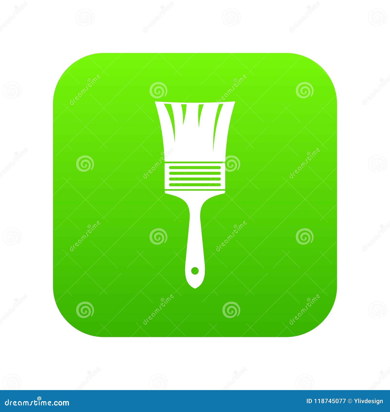 Verde Digital Del Icono De La Brocha Ilustración del Vector ...