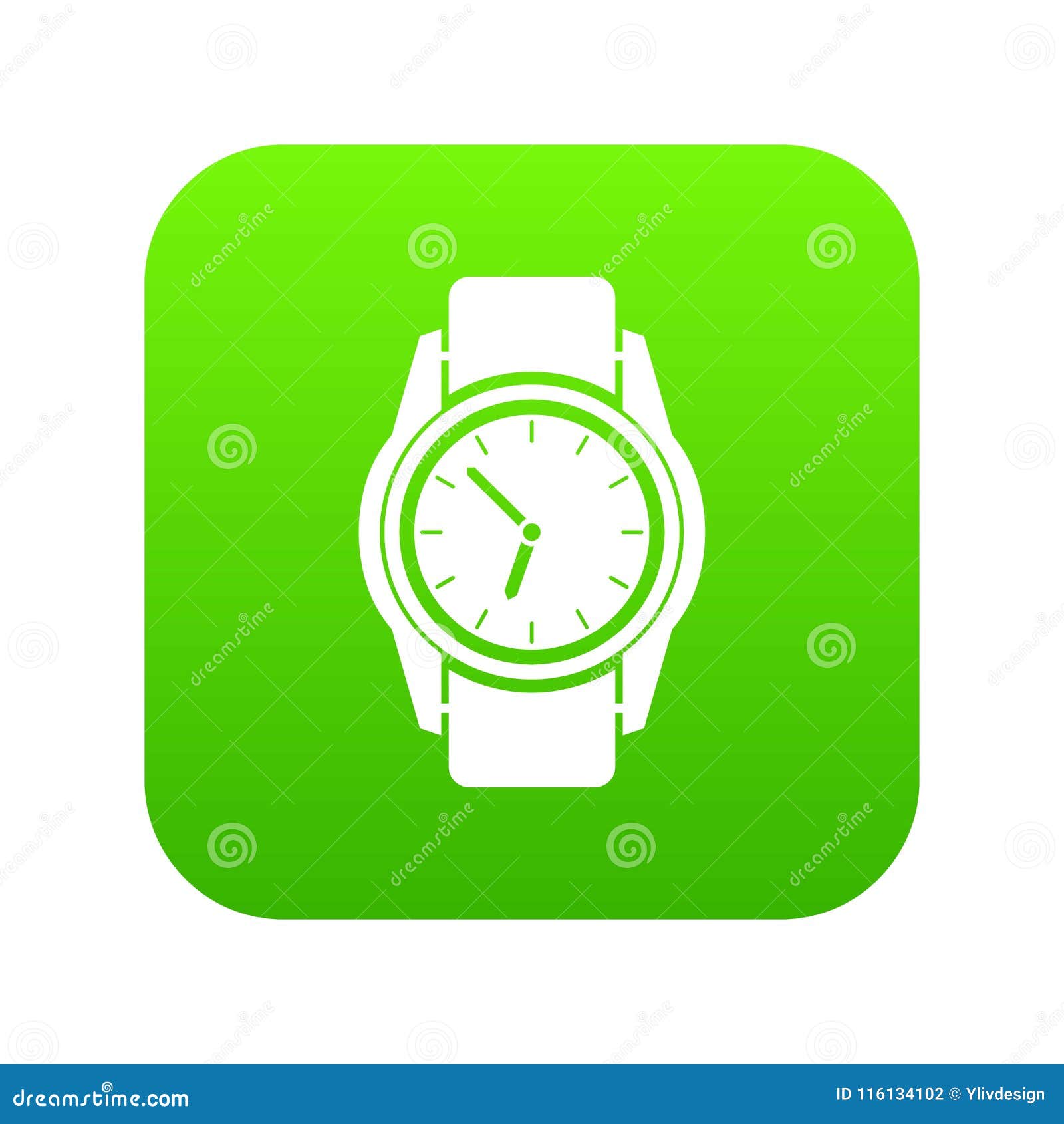 Verde Digital Del Icono Del Reloj Ilustración del Vector - Ilustración ...