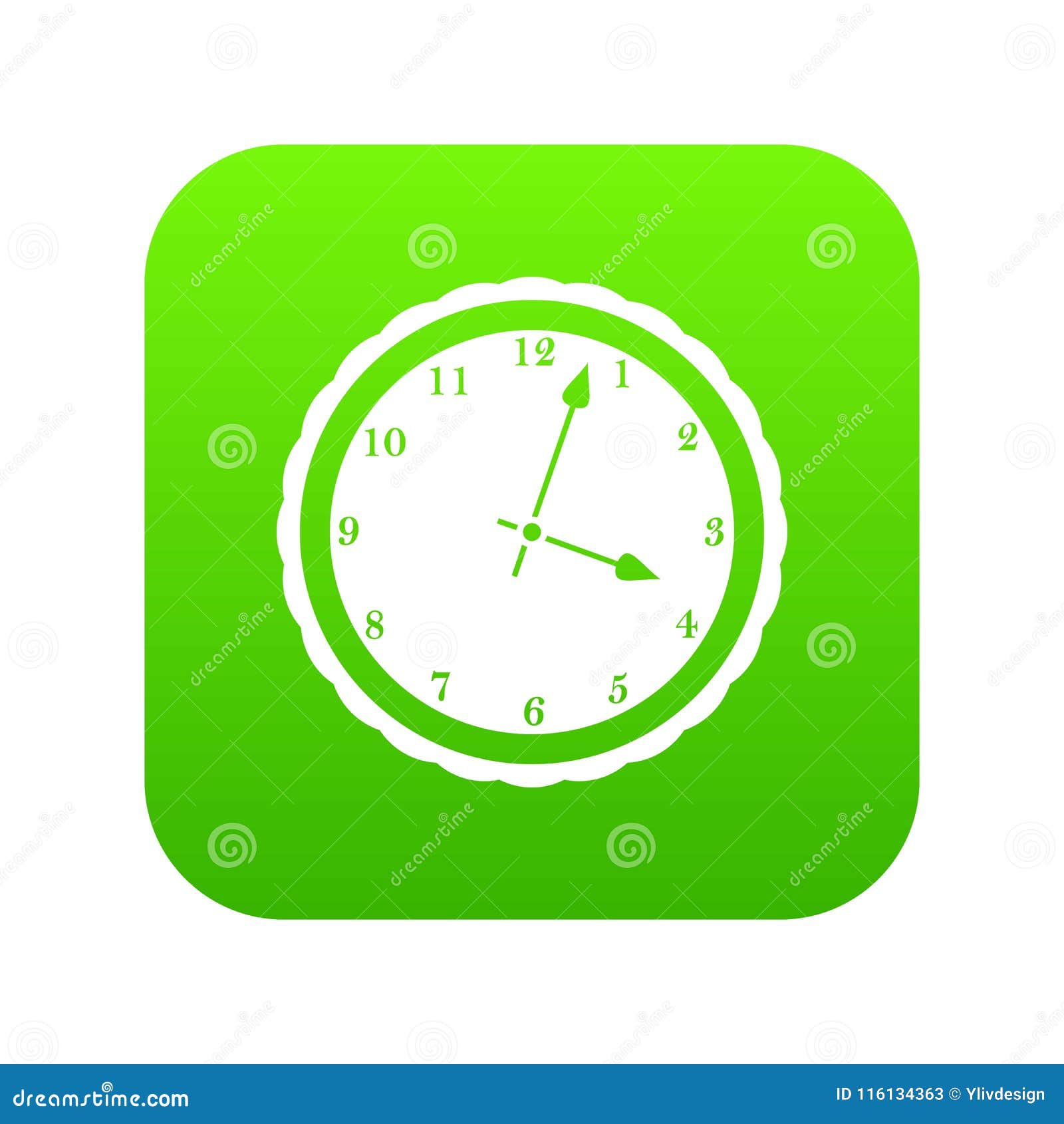 Verde Digital Del Icono Del Reloj Ilustración del Vector - Ilustración ...