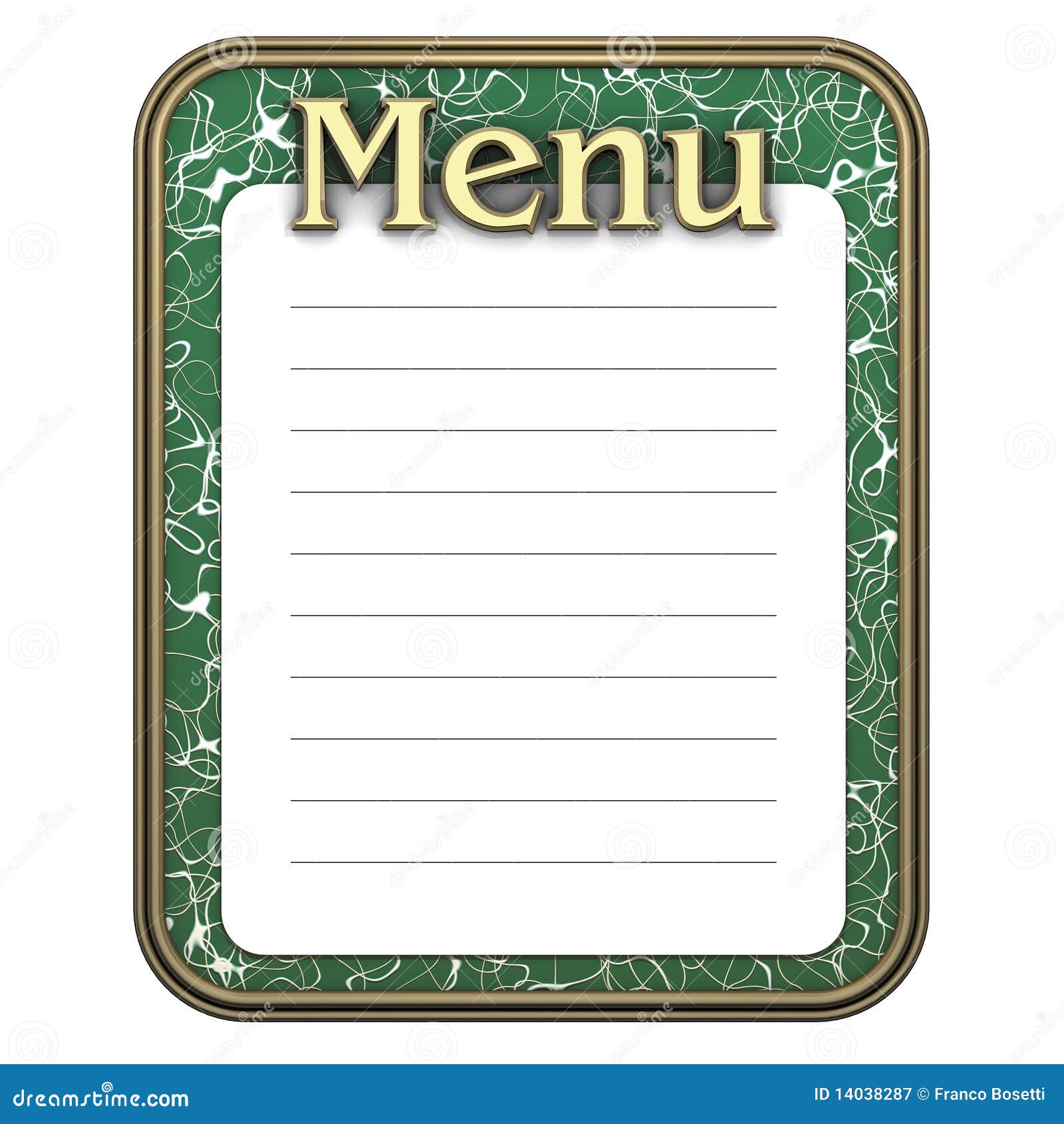 Verde Do Menu Do Quadro-negro Ilustração Stock - Ilustração de boletim ...