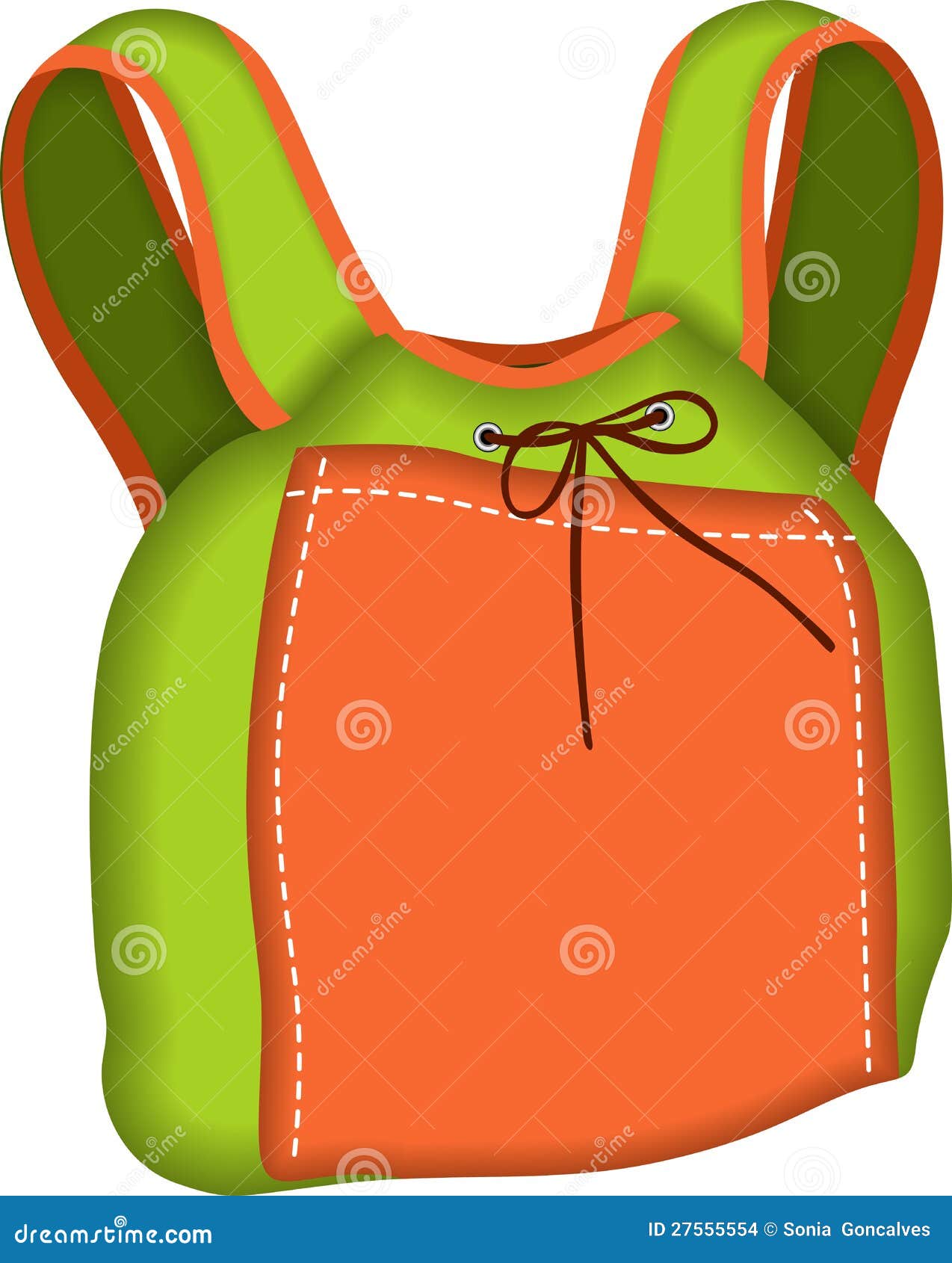 Verde y naranja del morral ilustración del vector. Ilustración de ...