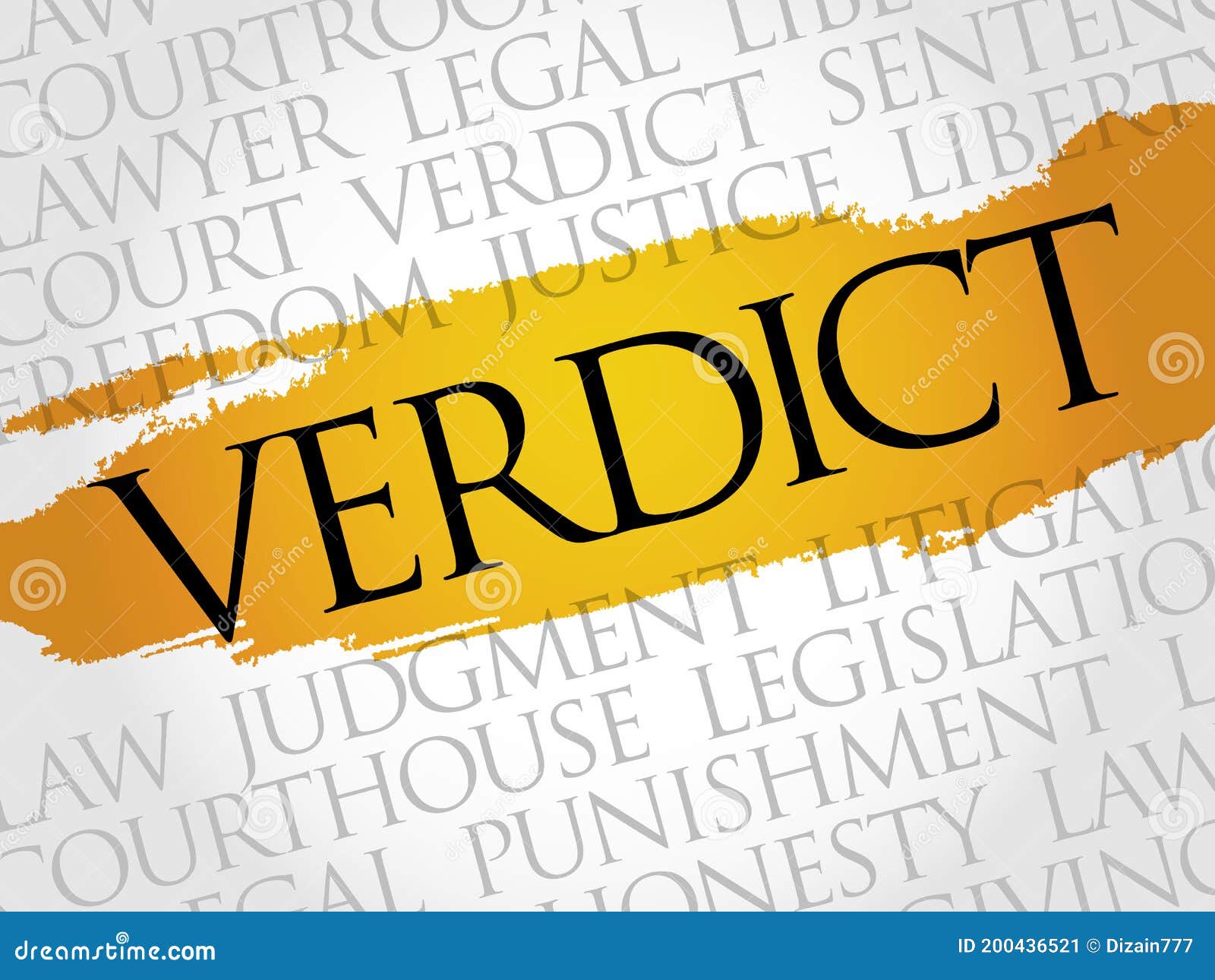 Verdict word cloud stock illustration. Illustration of rights - 200436521