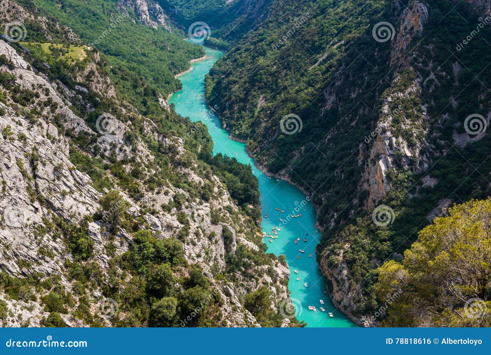 Verdon Gorge, Provence, France Stock Photo - Image of cliff, green ...
