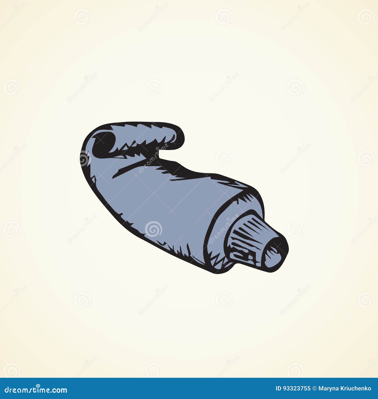 Verdraaide Buis Vector Tekening Vector Illustratie - Illustration of ...