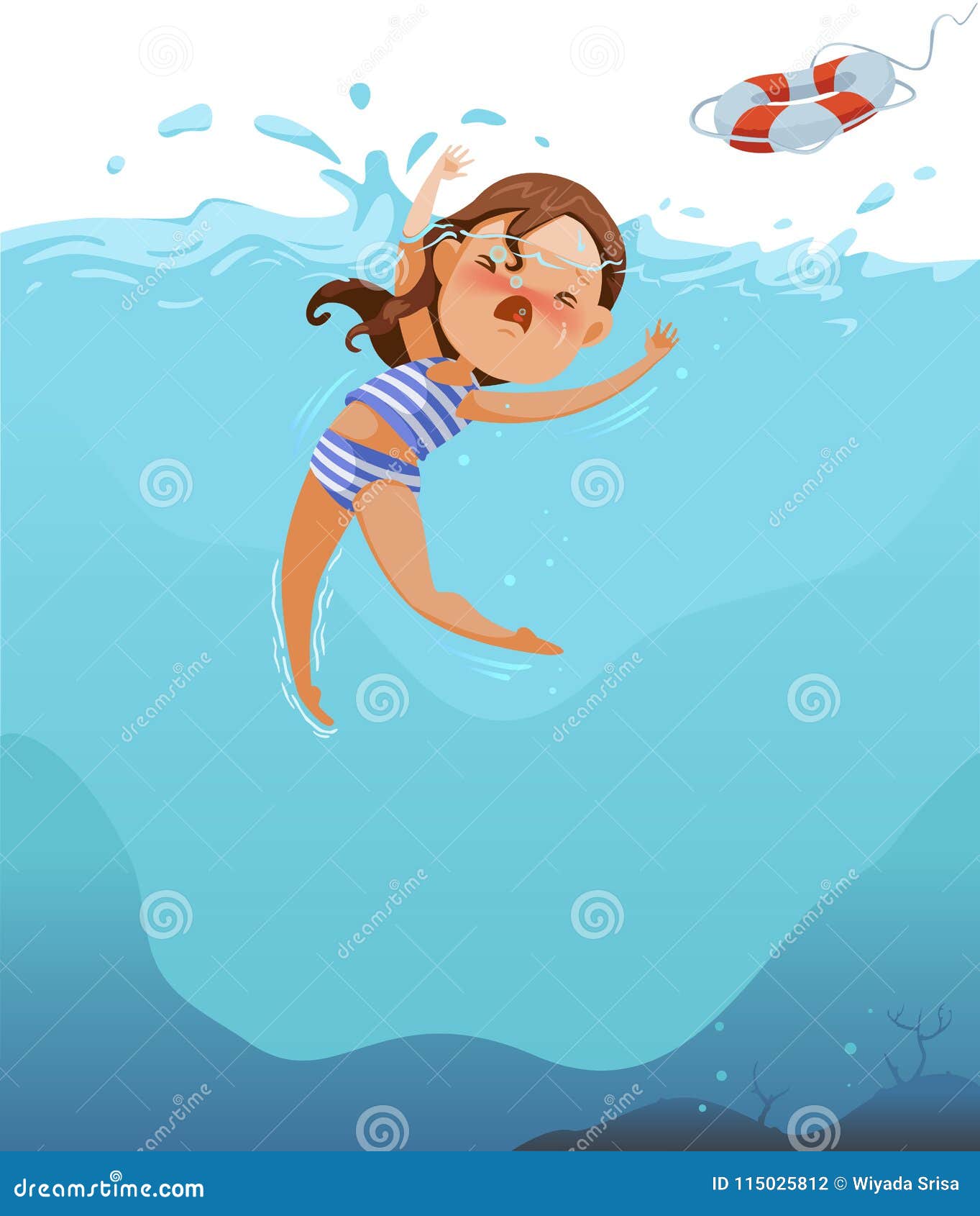 Verdrinking vector illustratie. Illustration of begrip - 115025812