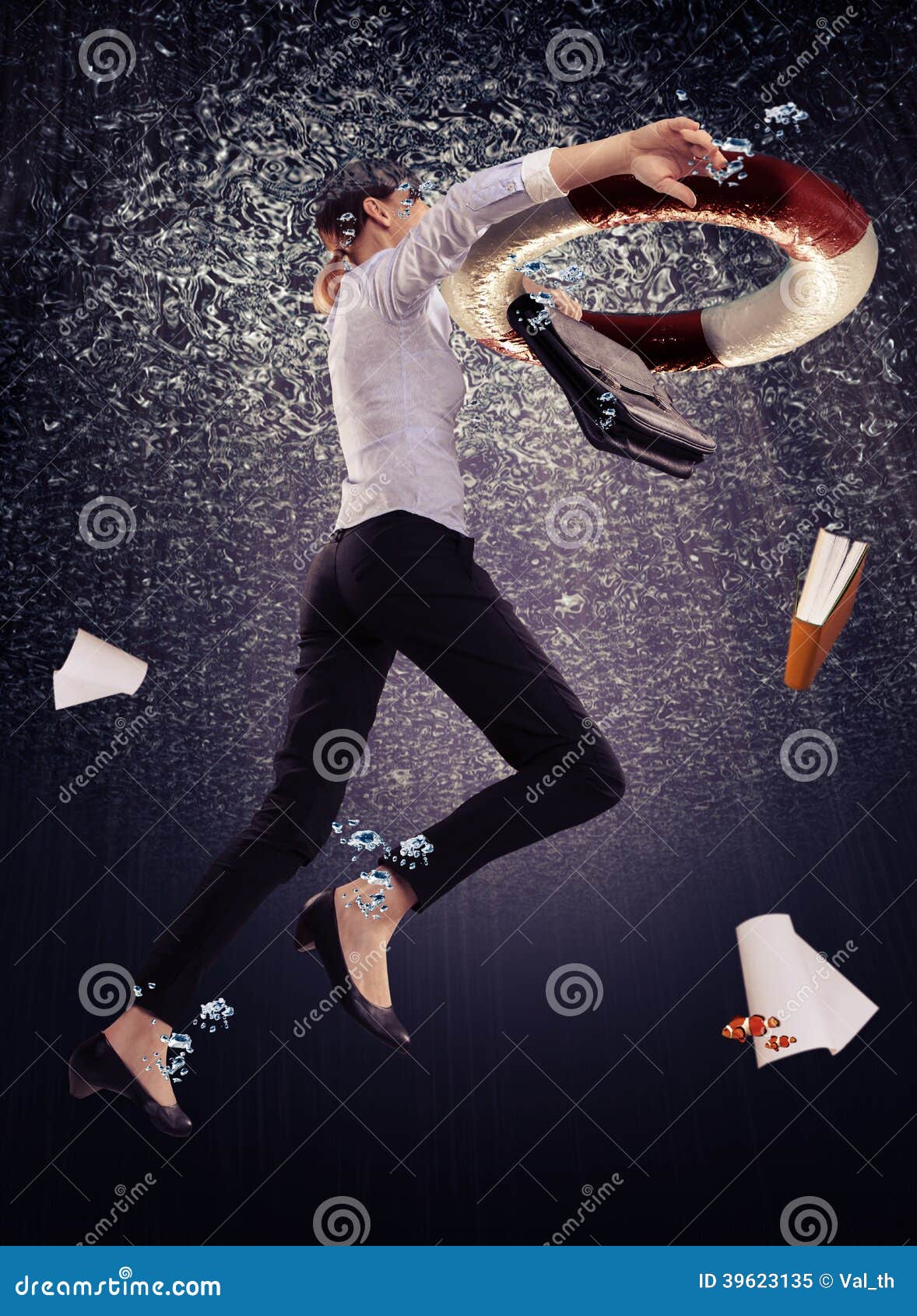 Verdrinking in Een Nieuwe Baan Stock Afbeelding - Image of wijfje ...