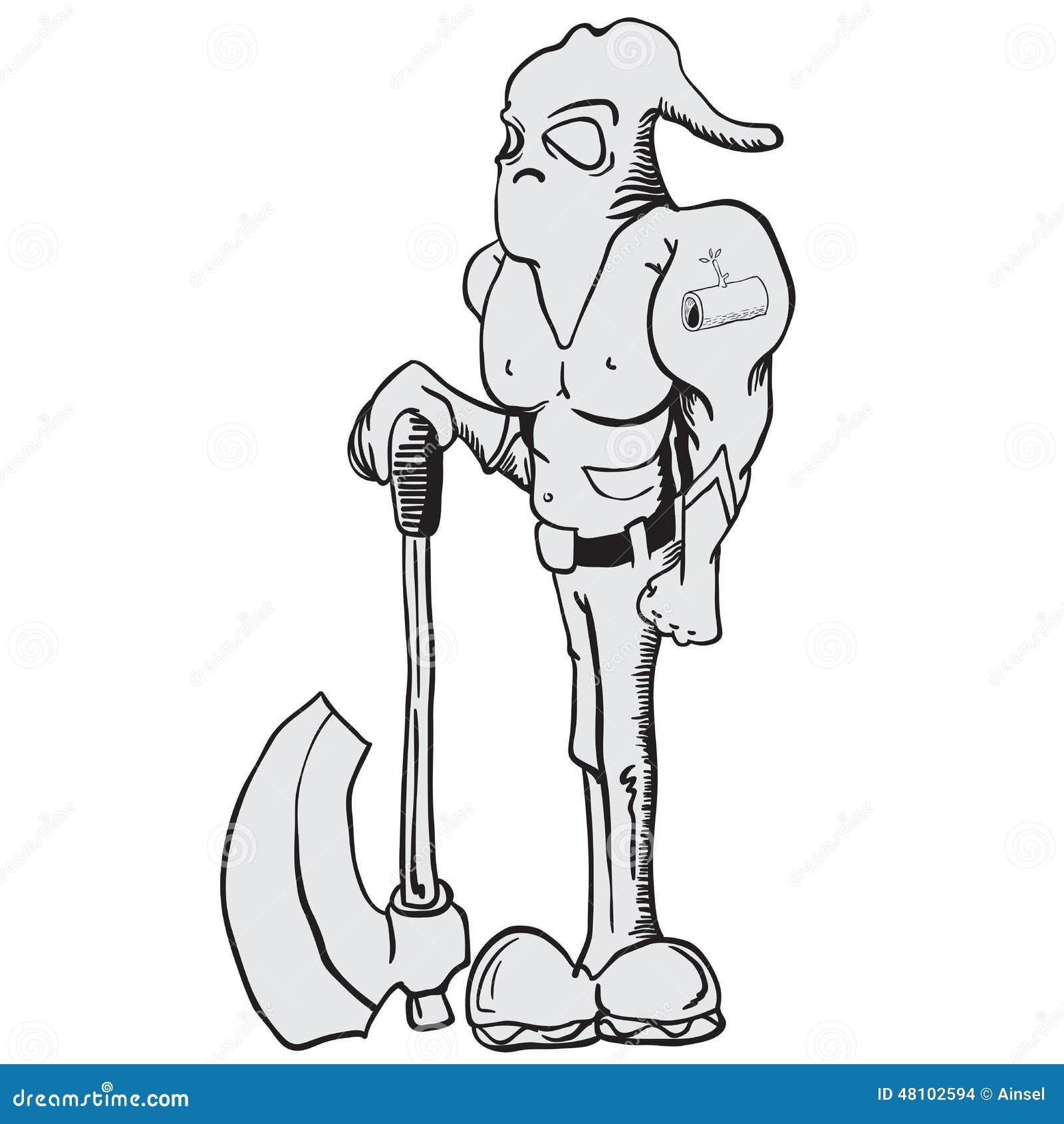 Verdugo stock de ilustración. Ilustración de hacha, historieta - 48102594