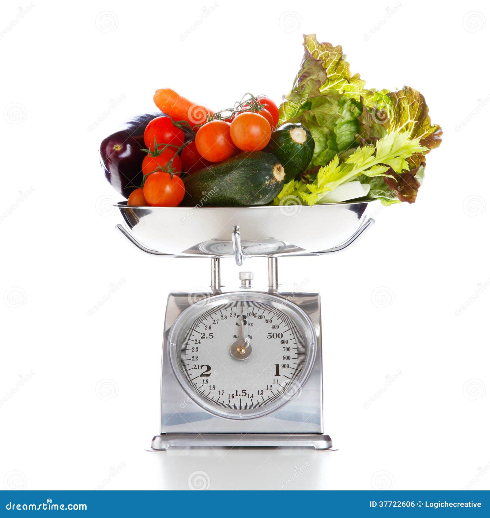 Verduras Y Frutas En Una Balanza Foto de archivo - Imagen de gente ...
