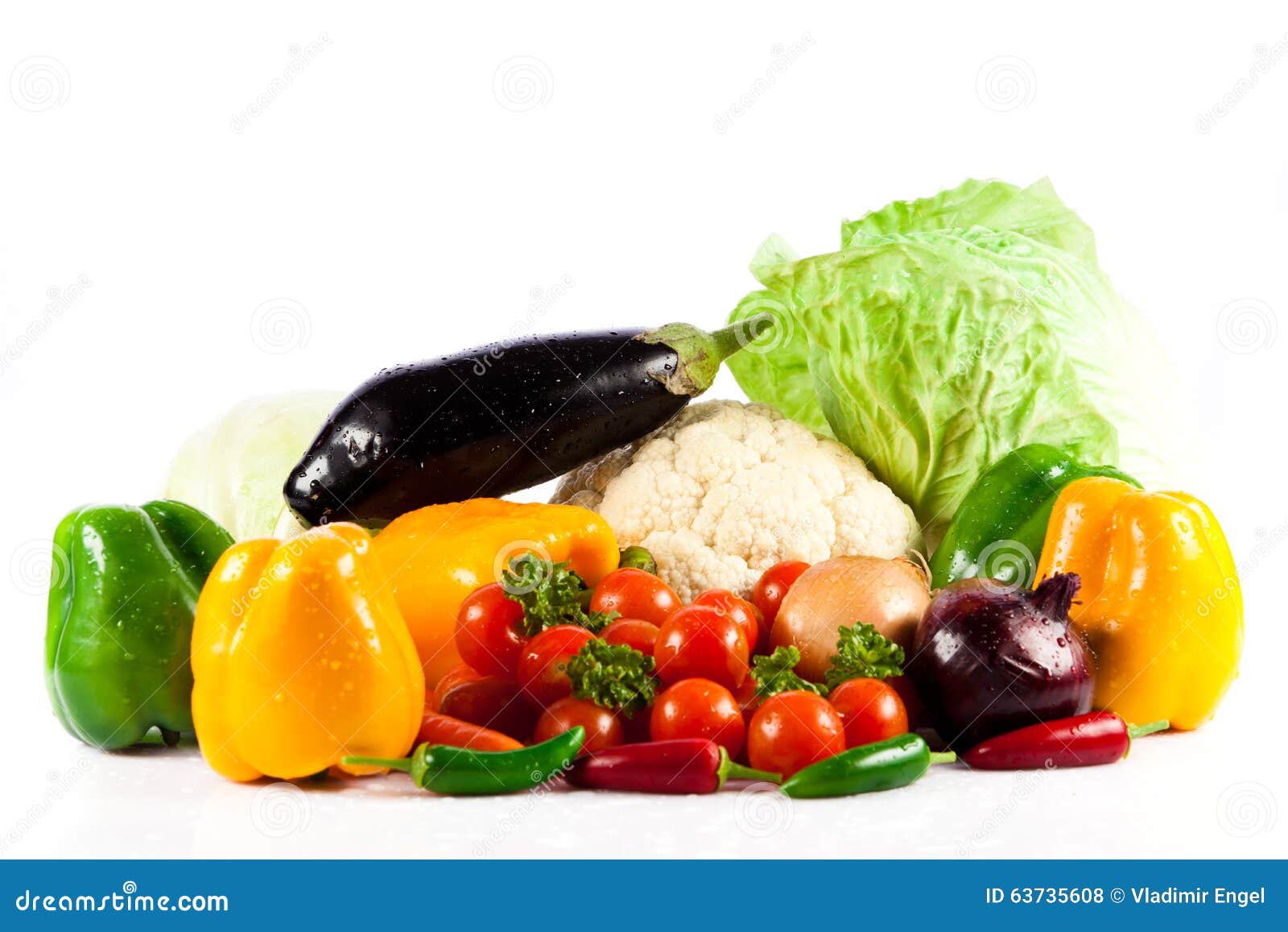 Verdure Differenti Isolate Su Fondo Bianco Fotografia Stock - Immagine ...