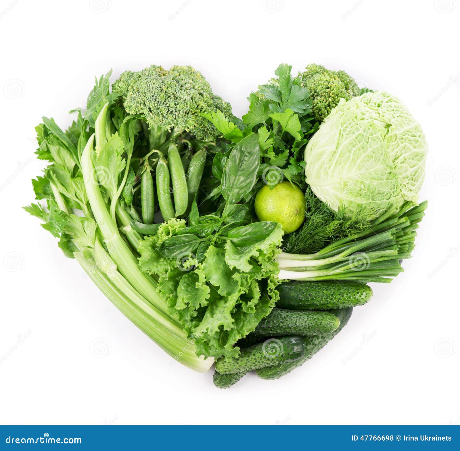 Verdure Verdi Fresche Isolate Su Bianco Fotografia Stock - Immagine di ...