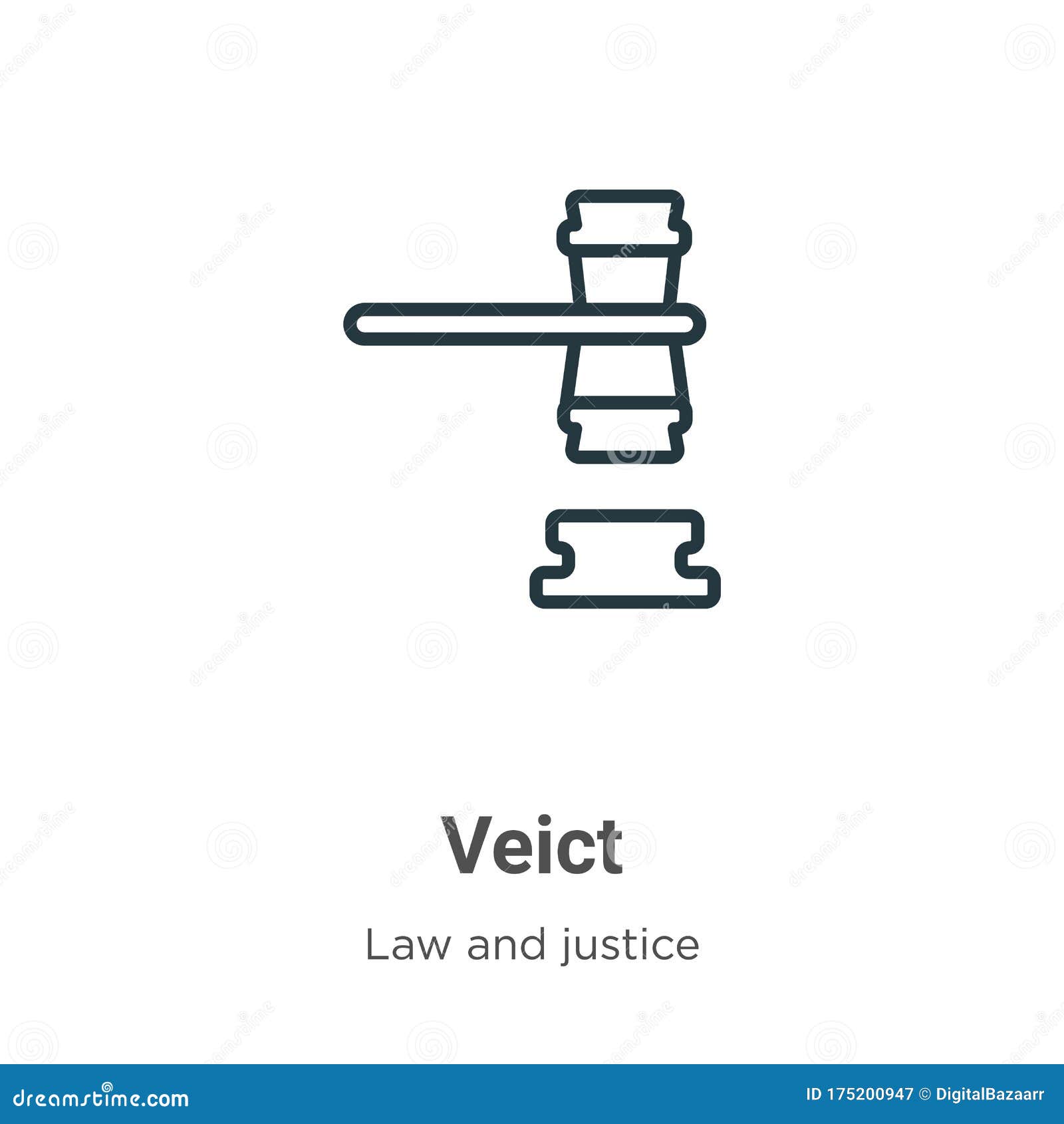 Veredict Outline Vector Icon. Thin Line Black Veredict Icon, Flat ...