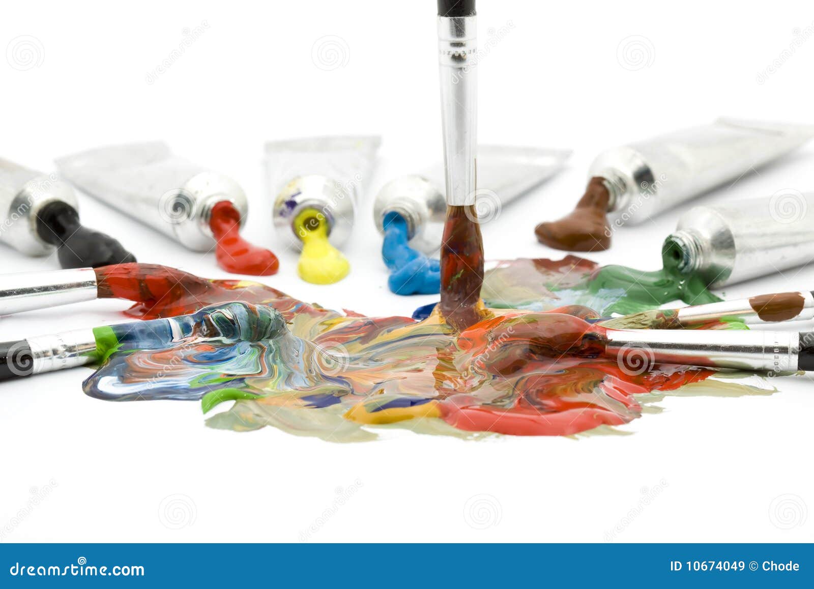 Verf stock afbeelding. Image of creëer, olie, sluit, borstel - 10674049