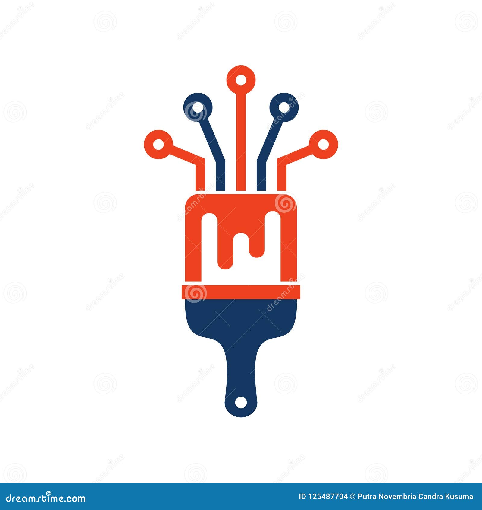 Verf Digitaal Logo Icon Design Vector Illustratie - Illustration of ...