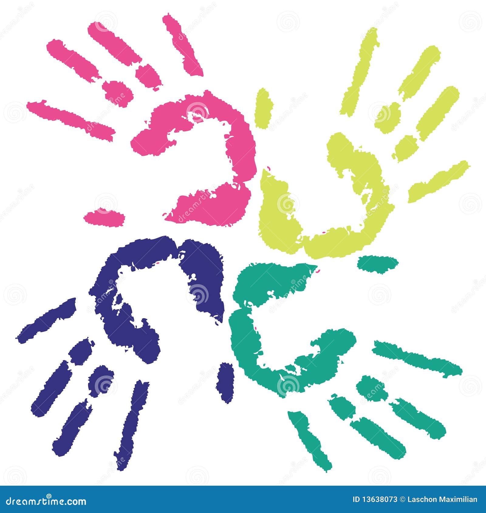 Verf handen stock illustratie. Illustration of groen - 13638073