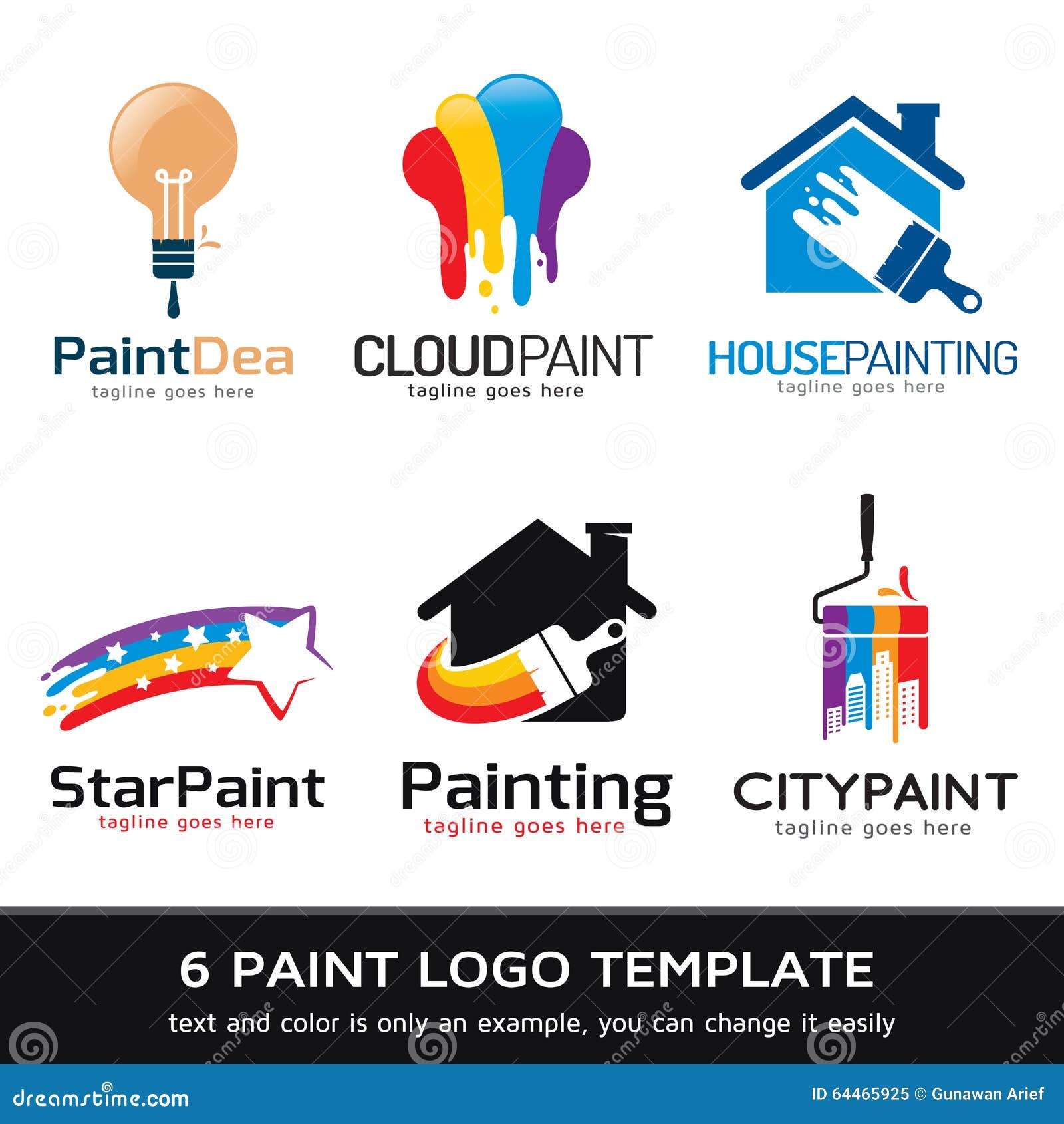 Verf Logo Template Design Vector Vector Illustratie - Illustration of ...