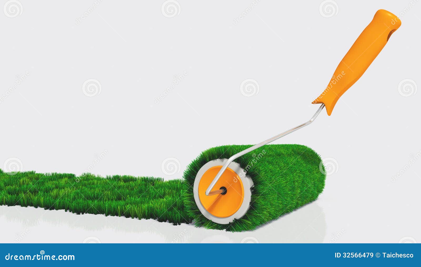 Verf Met Een Grasrijke Verfrol Stock Illustratie - Illustration of ...