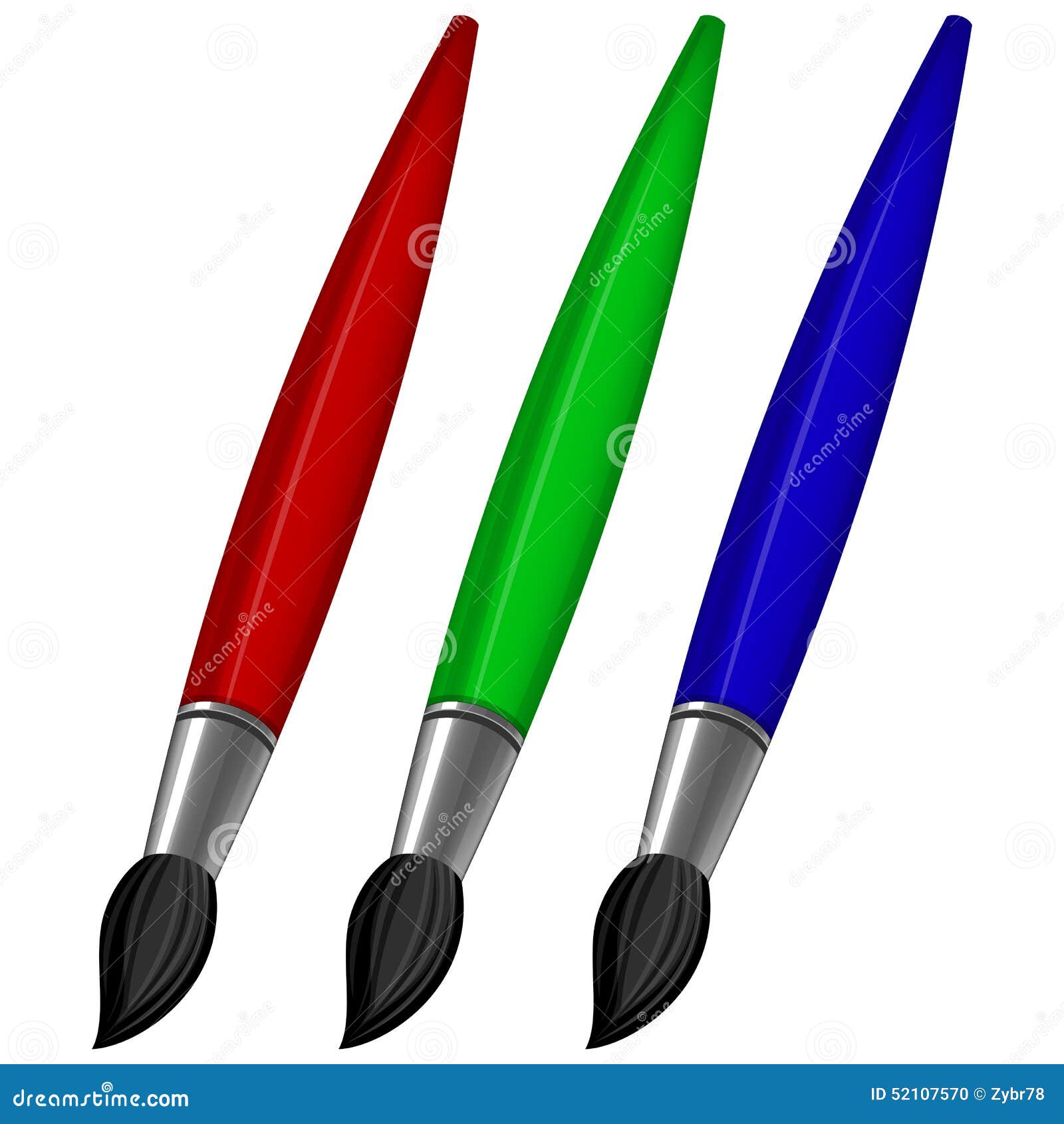 Verfborstel in kleur 3 vector illustratie. Illustration of groen - 52107570