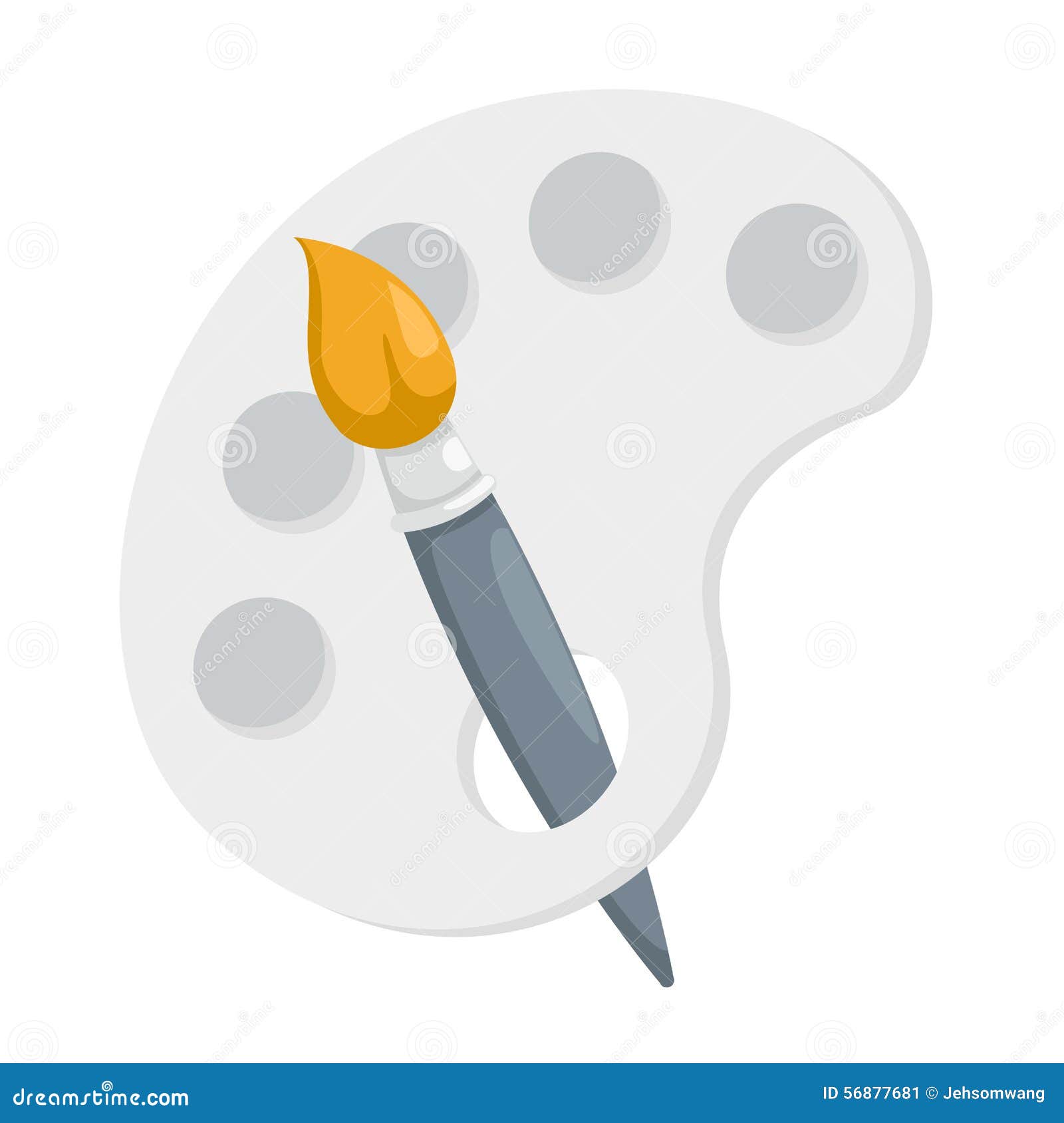 Verfborstel met palet vector illustratie. Illustration of verf - 56877681