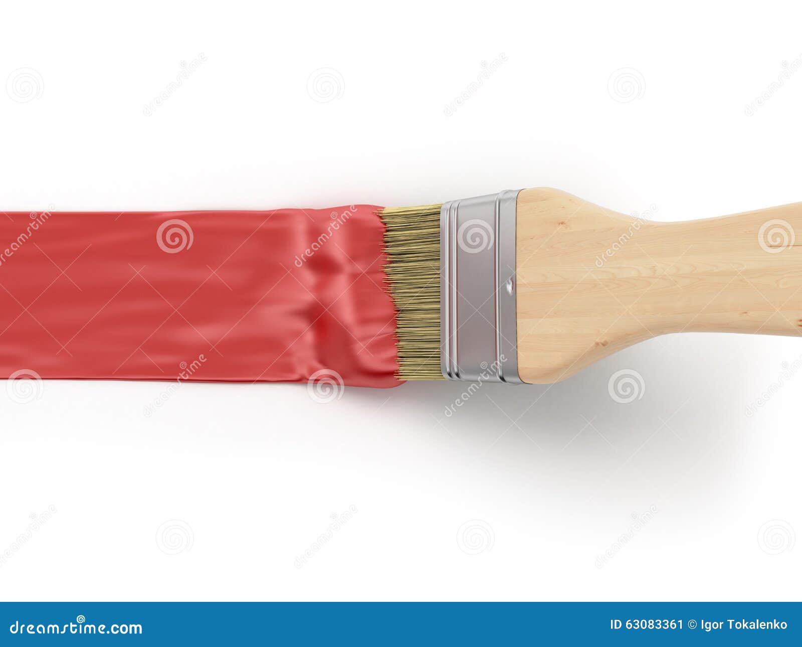 Verfborstel Met Rode Verfslag Stock Afbeelding - Image of rood, spatie ...