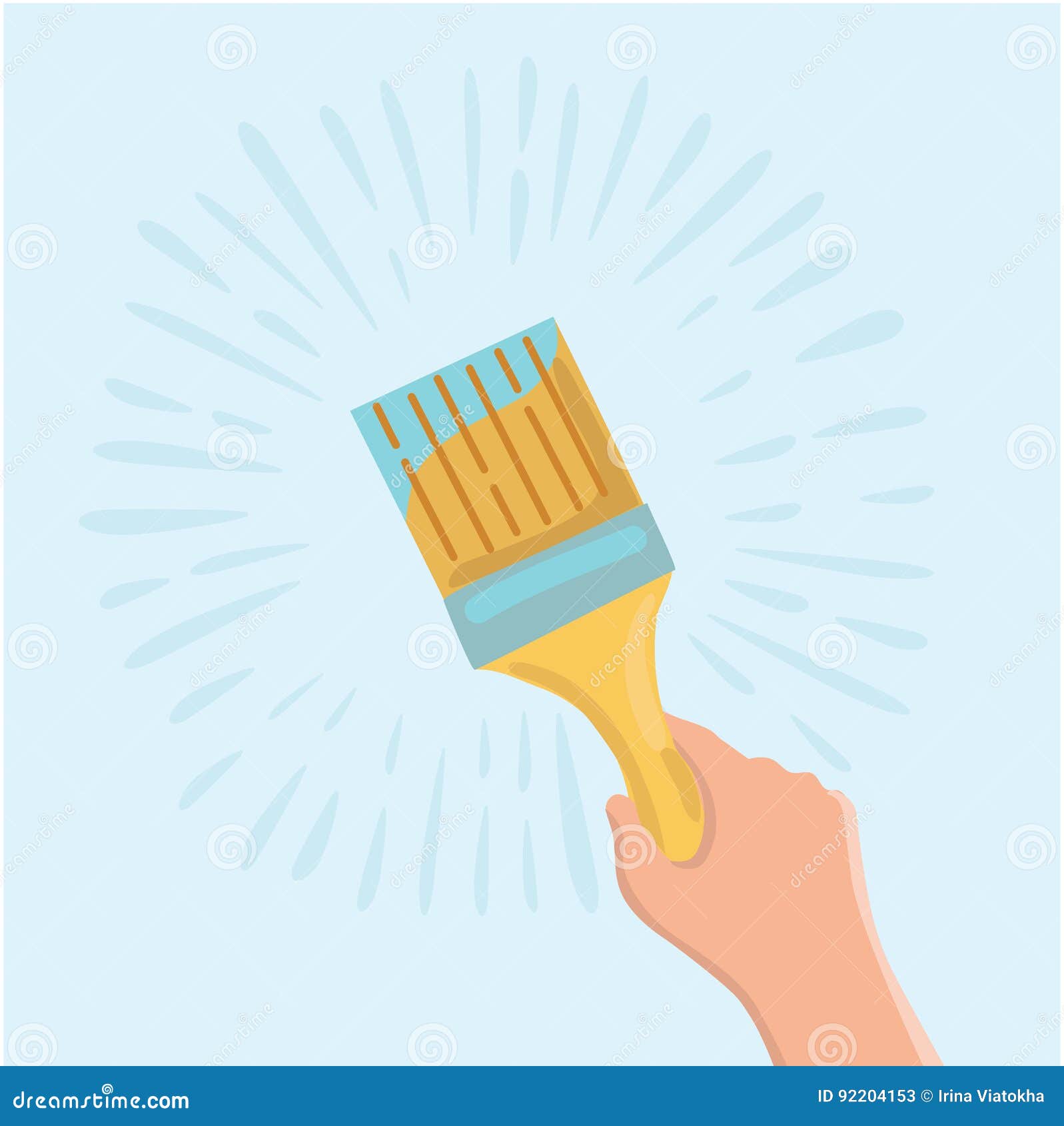 Verfborstel Voor Het Schilderen Van Muur Vector Illustratie ...