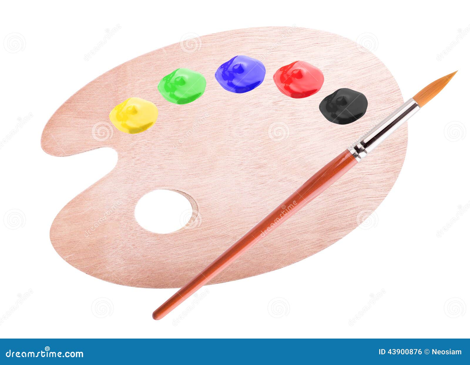 Verfpalet en borstel stock foto. Image of hout, mens - 43900876