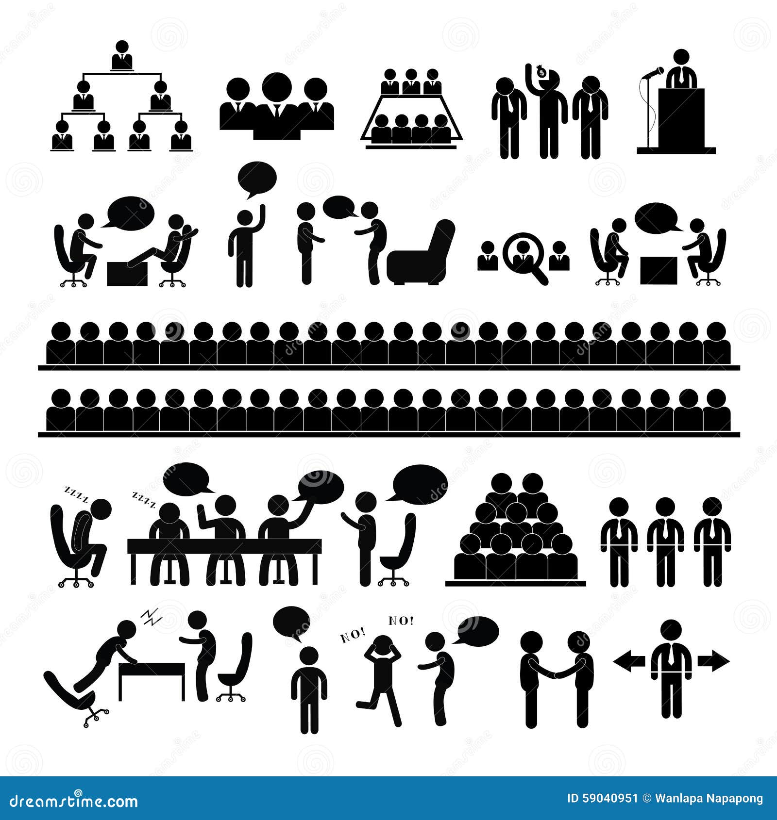 Vergadering En Het Spreken Symbool Vector Illustratie - Illustration of ...