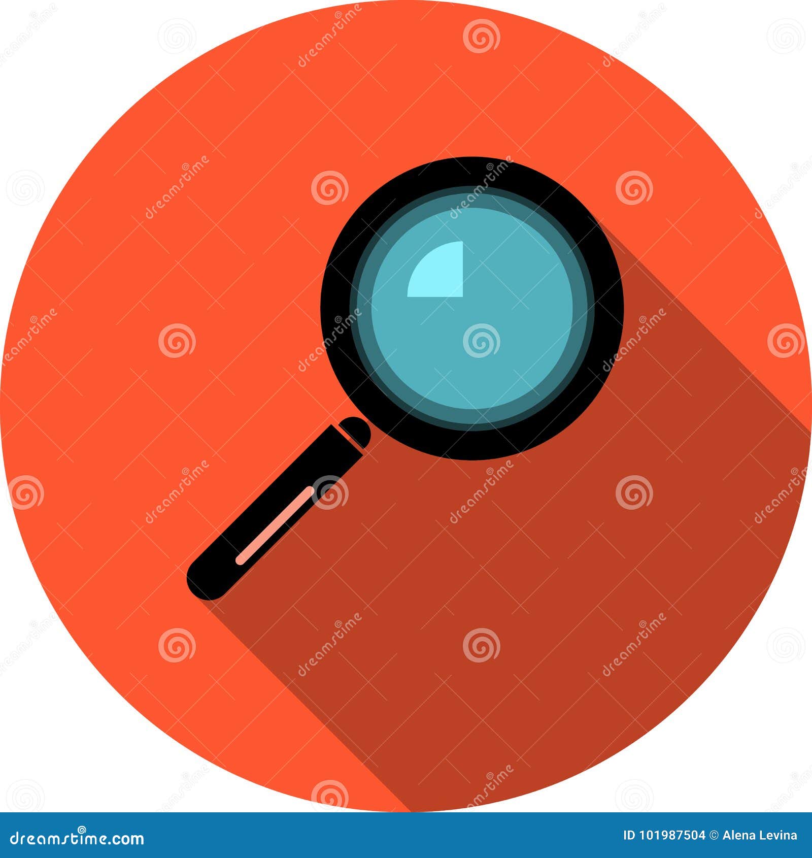 Vergrootglas Gekleurd Vectorpictogram Vector Illustratie - Illustration ...