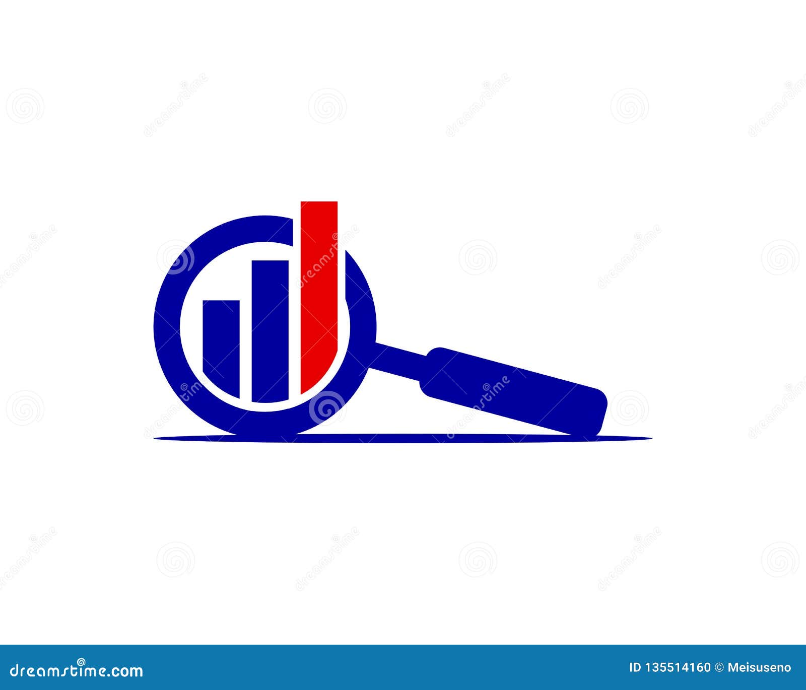 Vergrootglas Met Chartbar Logo Template Vector Illustratie ...