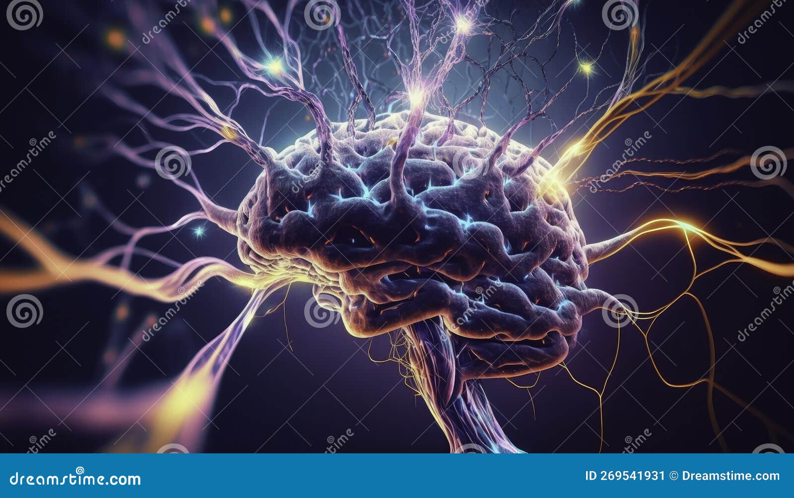 Verhoogde Realiteit Dicht Bij Het Menselijk Brein , Met Neuronen Die ... Verhoogde Realiteit Dicht Bij Het Menselijk Brein , Met Neuronen Die ...