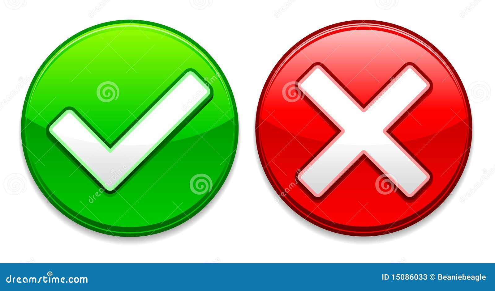 Verific e cruze teclas ilustração do vetor. Ilustração de brilhante ...