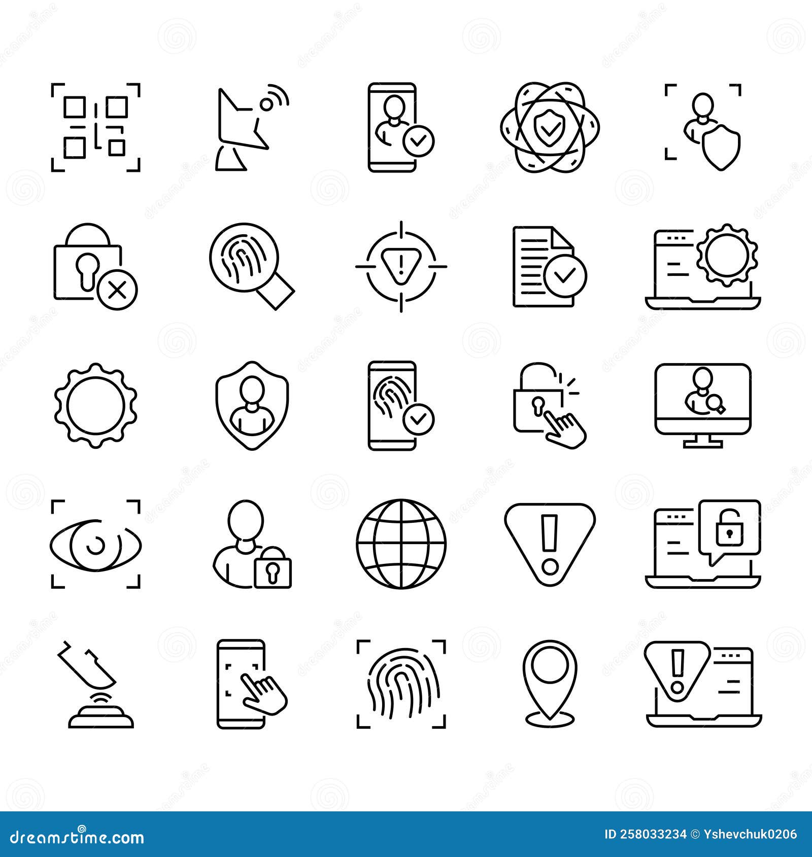 Verification and Authorization Symbols. Set of Simple Icons in ...