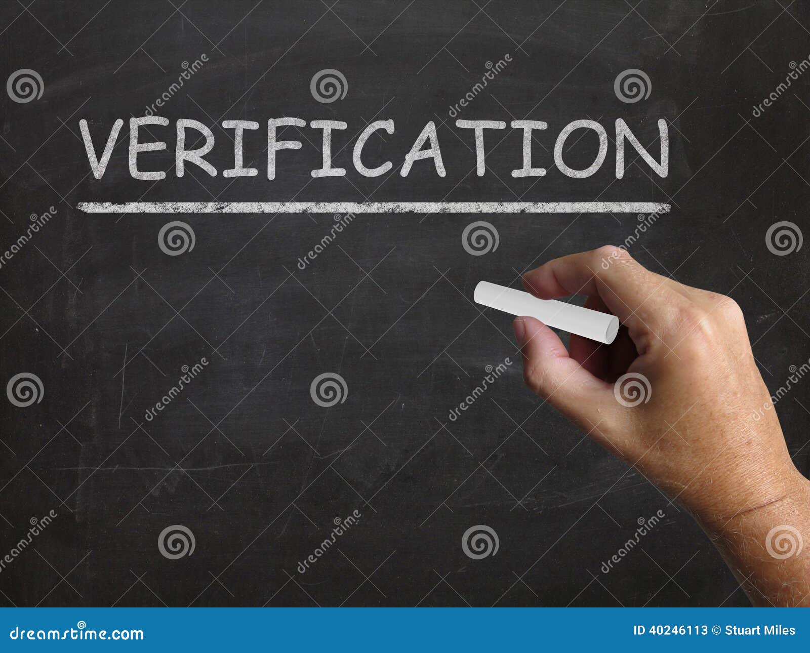 Verification Blackboard Shows Proof Confirmation Stock Illustration ...