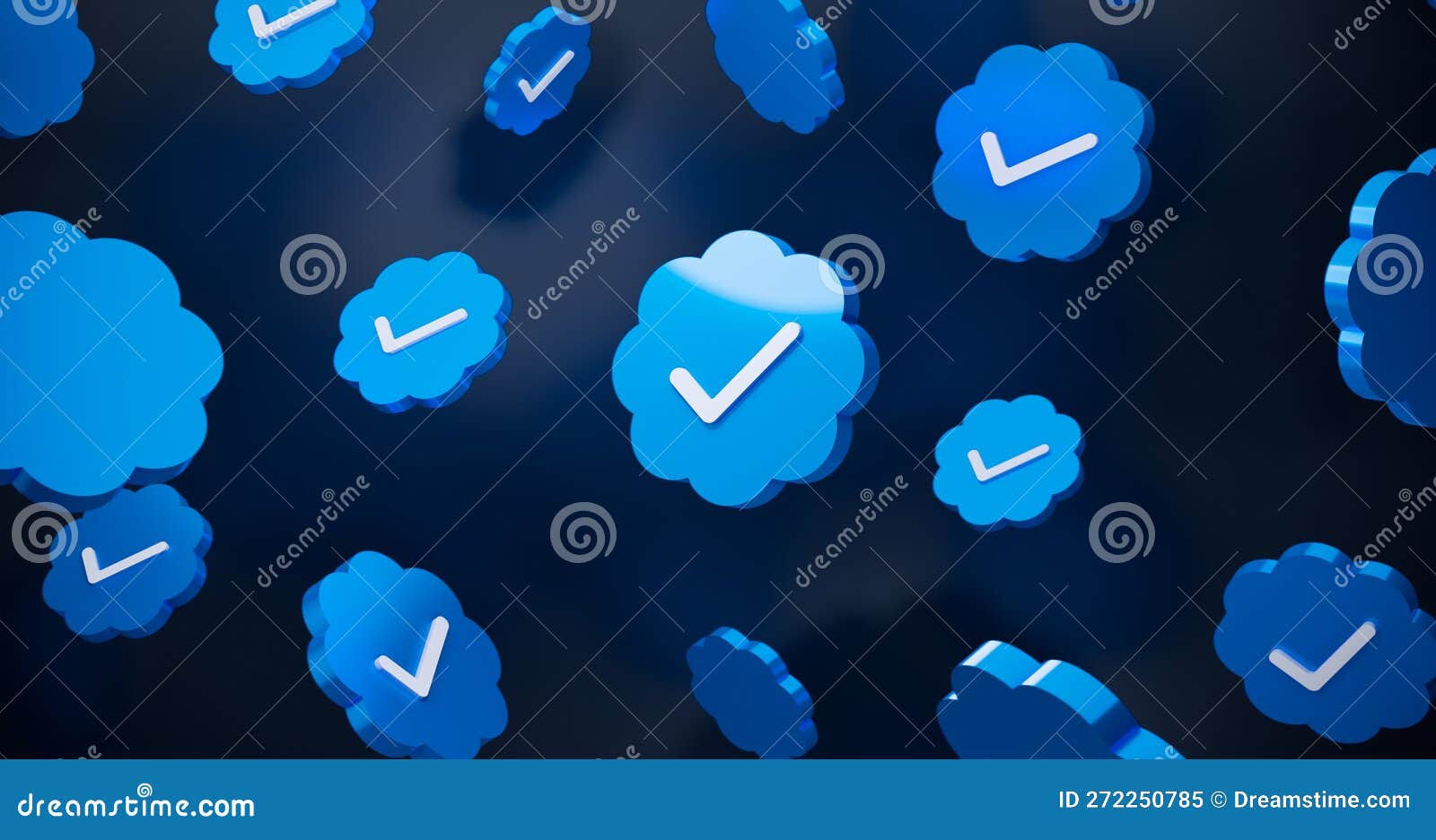 Verification Check Marks for Social Media. Blue Check on Blue ...