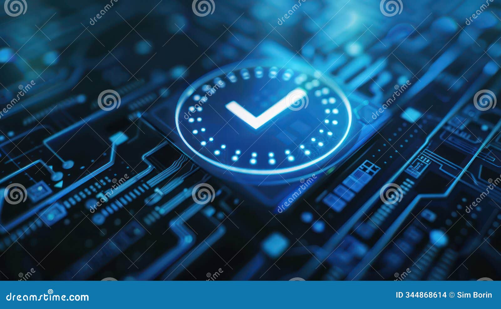 Verification Checkmark on a Digital Stock Illustration - Illustration ...