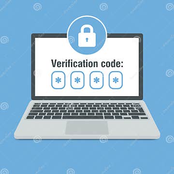 Verification Code Message on Laptop. Notice with Code for Secure Login ...