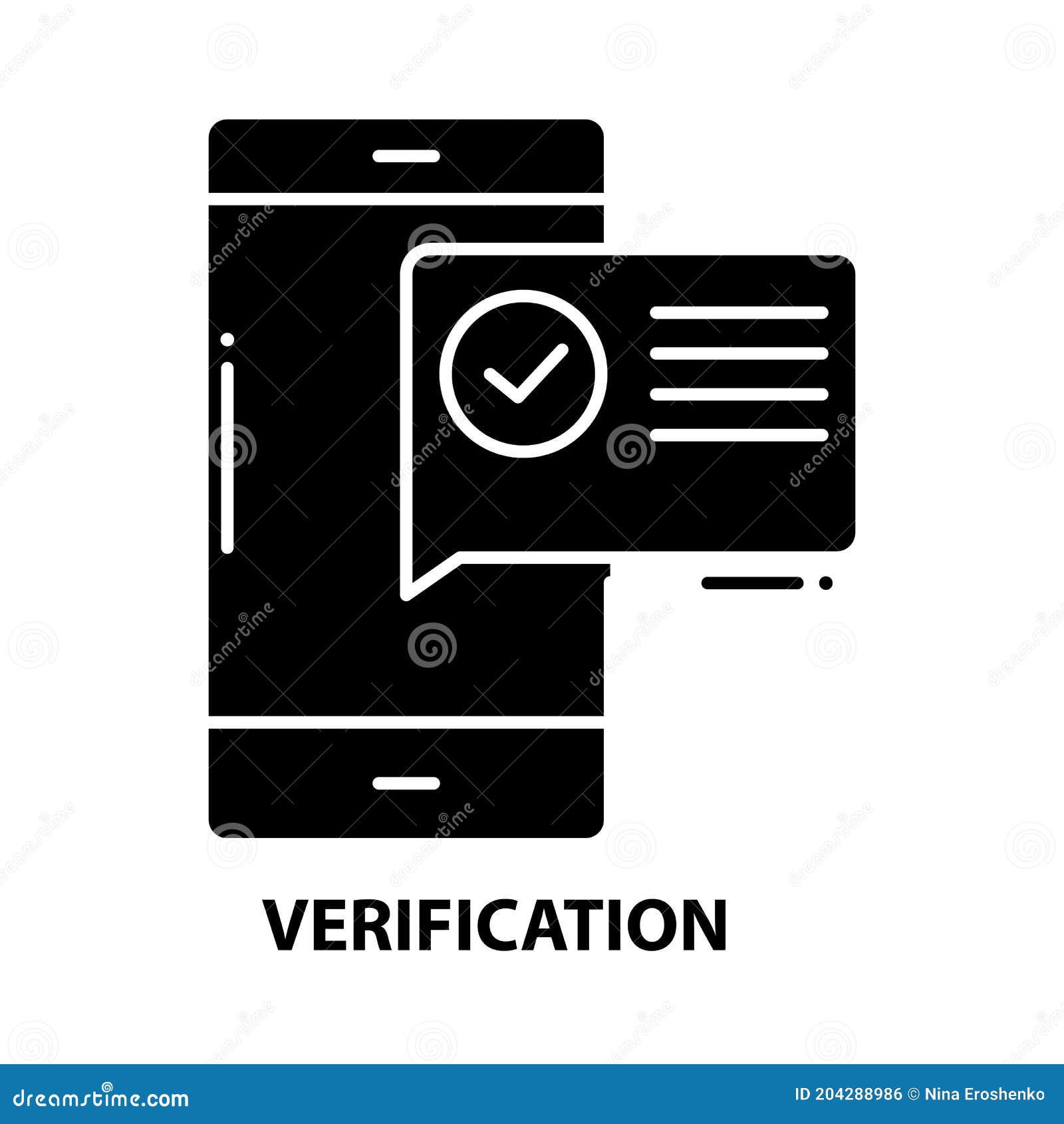 Verification Icon, Black Vector Sign with Editable Strokes, Concept ...