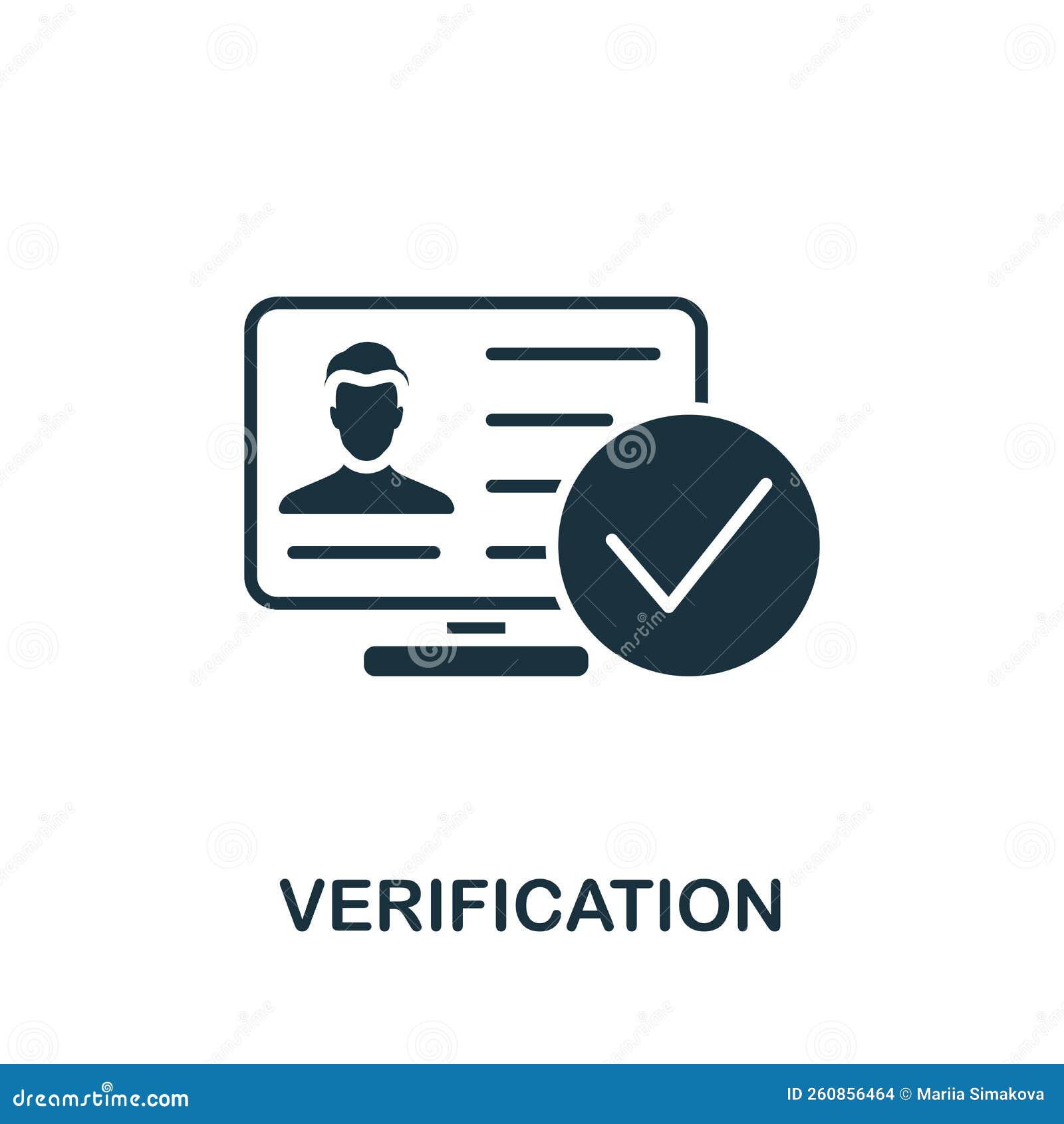 Verification Icon. Monochrome Simple Cyber Security Icon for Templates ...