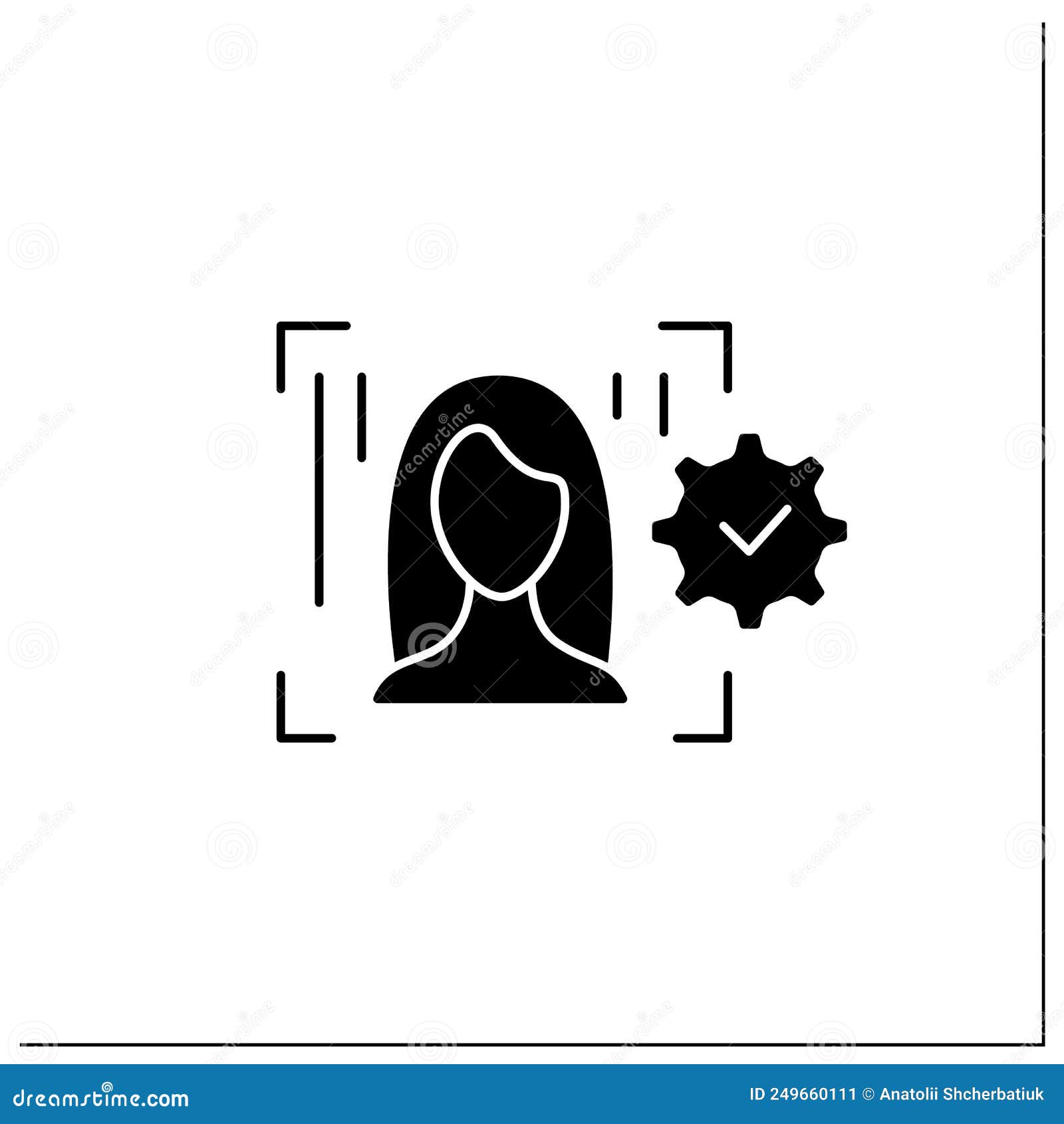 Verification Process Glyph Icon Stock Vector - Illustration of protect ...