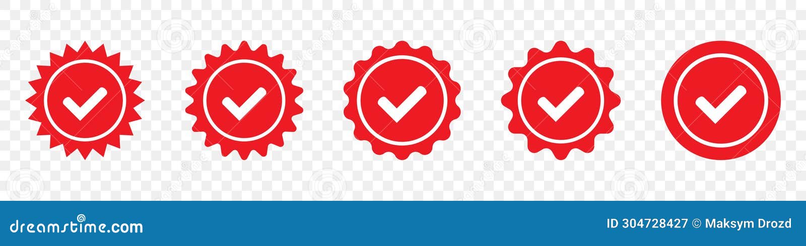 Verification Red Starburst Sticker Set Stock Illustration ...